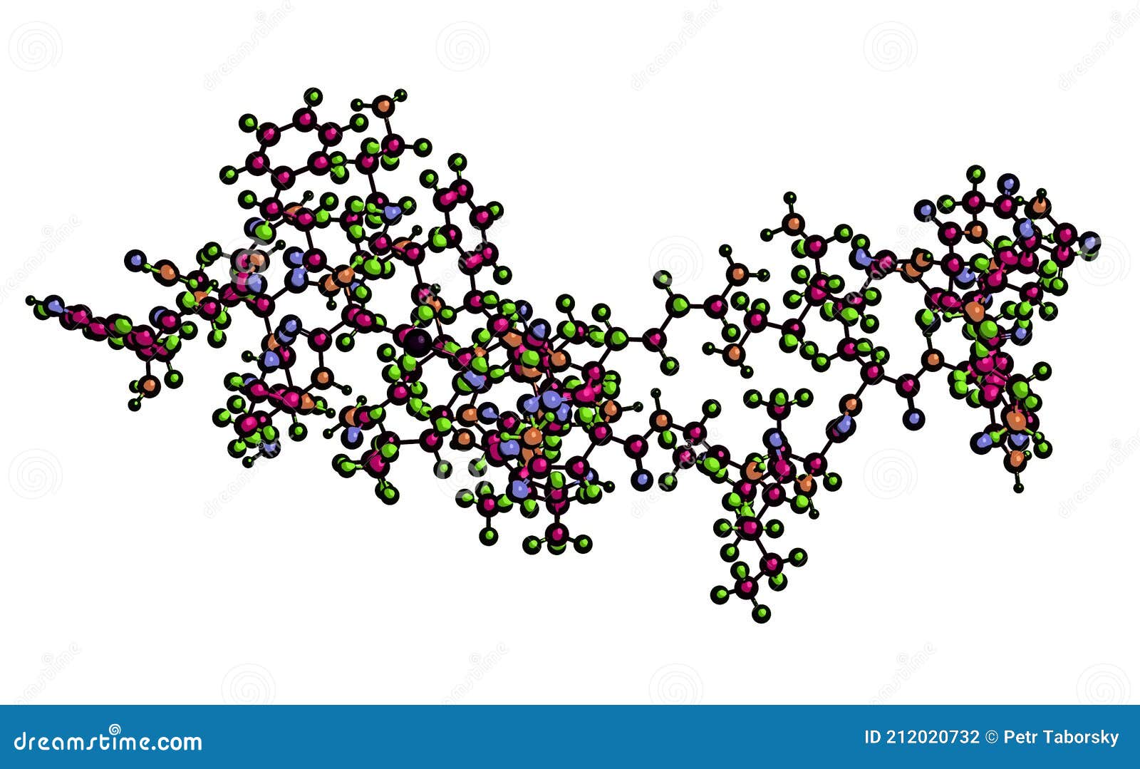 Endorphin - Molecular Structure, 3D Rendering Stock Illustration ...