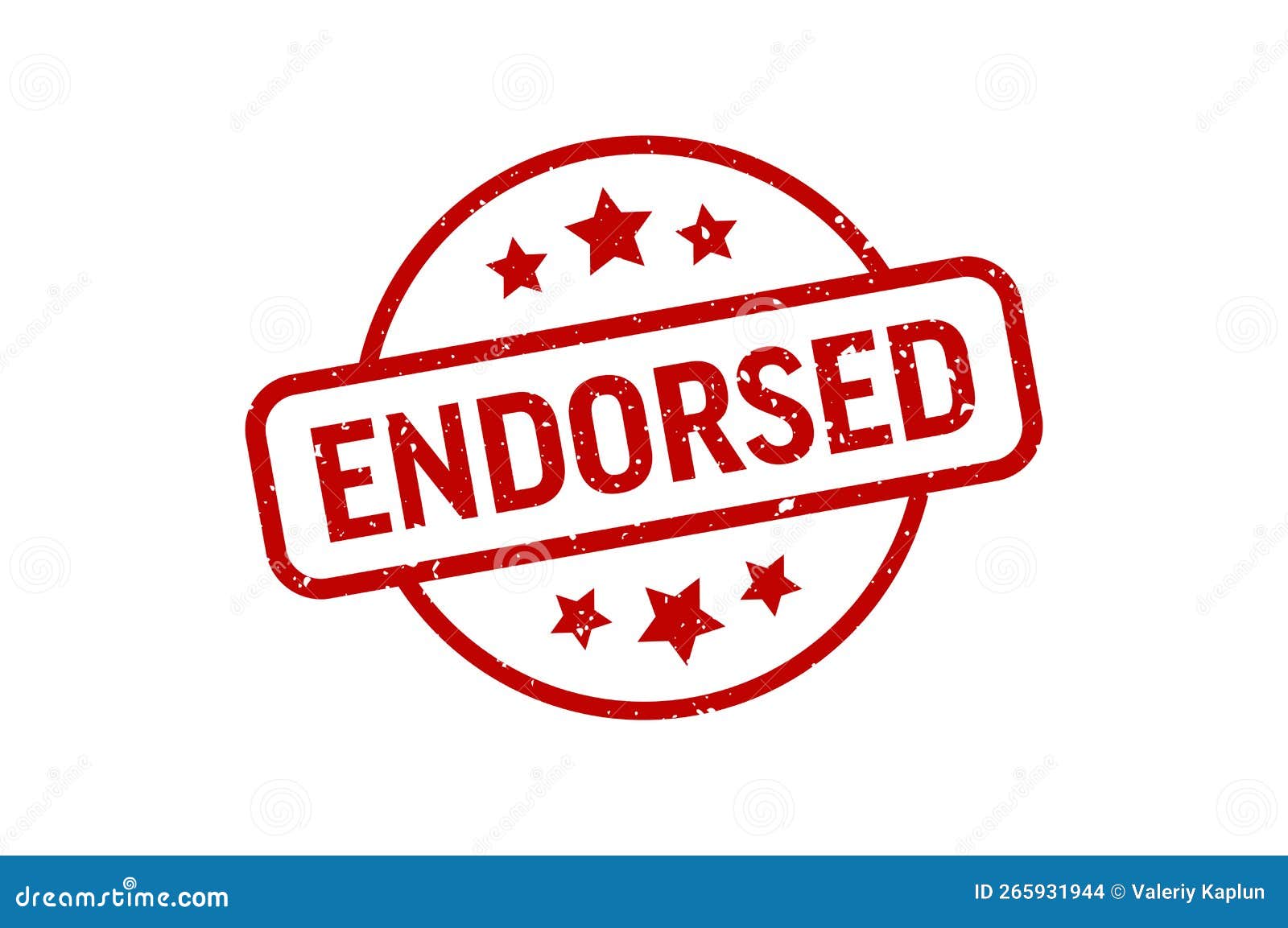 Endorsed - Stamp, Imprint, Seal Template. Vector Stock Illustration ...