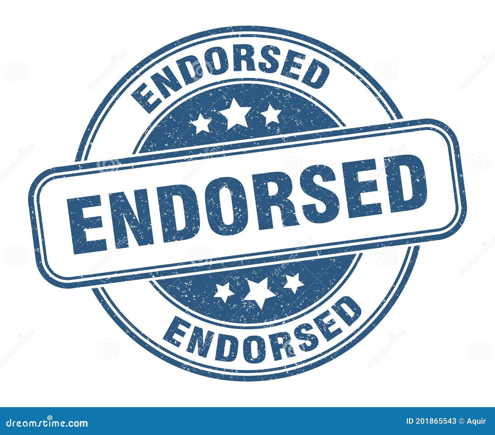 Endorsed Stamp. Endorsed Label On Transparent Background. Round Sign ...