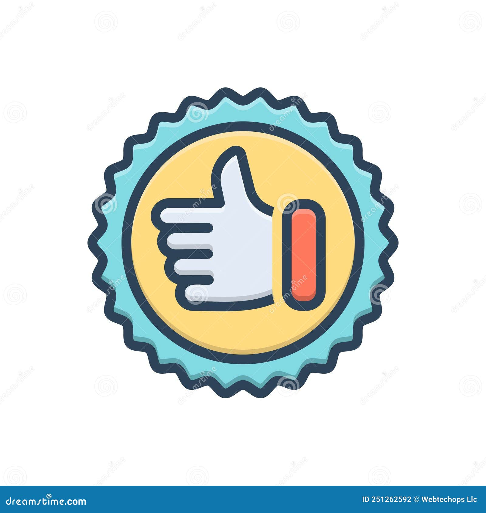 Color Illustration Icon for Endorsement, Approval and Support Stock ...
