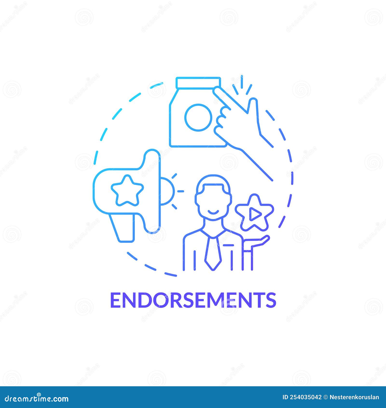 Endorsements Blue Gradient Concept Icon Vector Illustration ... Endorsements Blue Gradient Concept Icon Vector Illustration ...