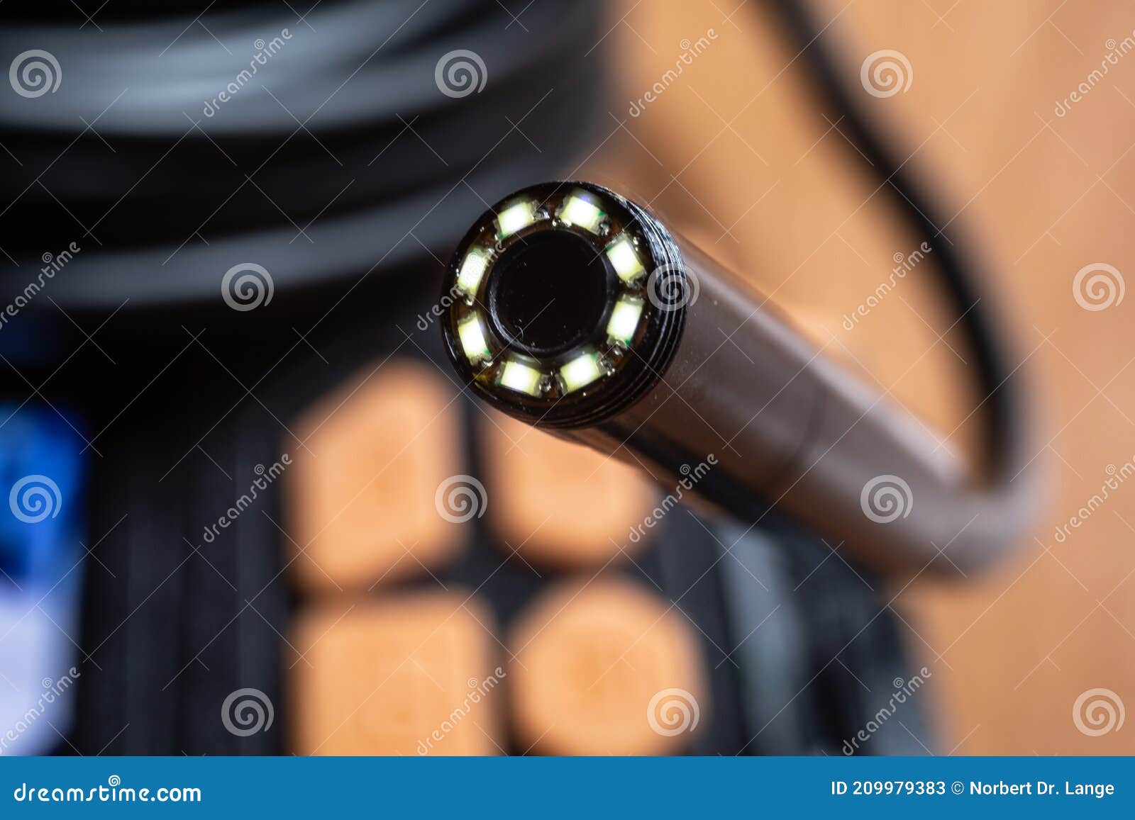 Endoscope Camera with LED Lights Stock Image - Image of mini, optic ...