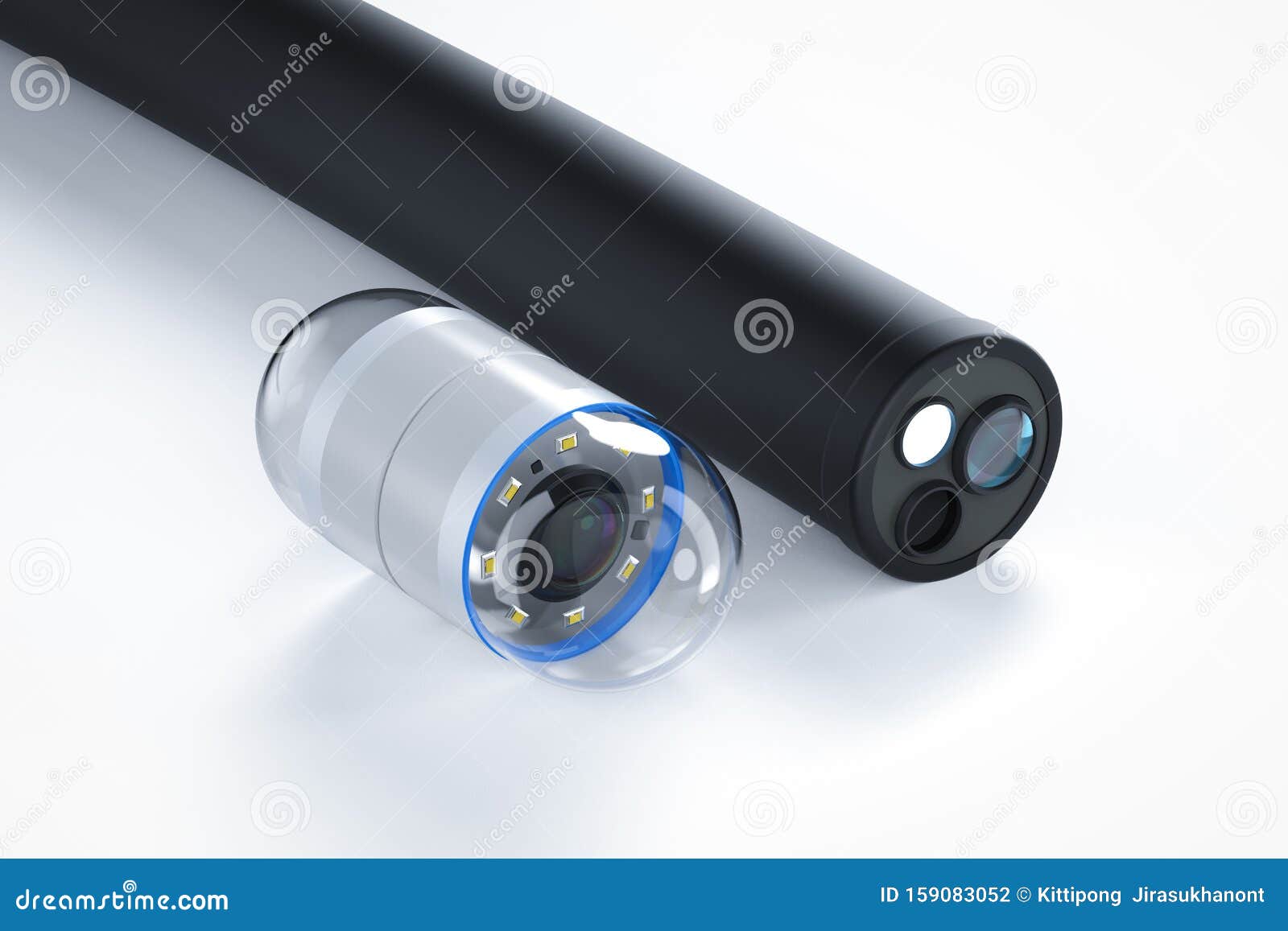 Endoscope and Capsule Endoscopy Stock Illustration - Illustration of ...