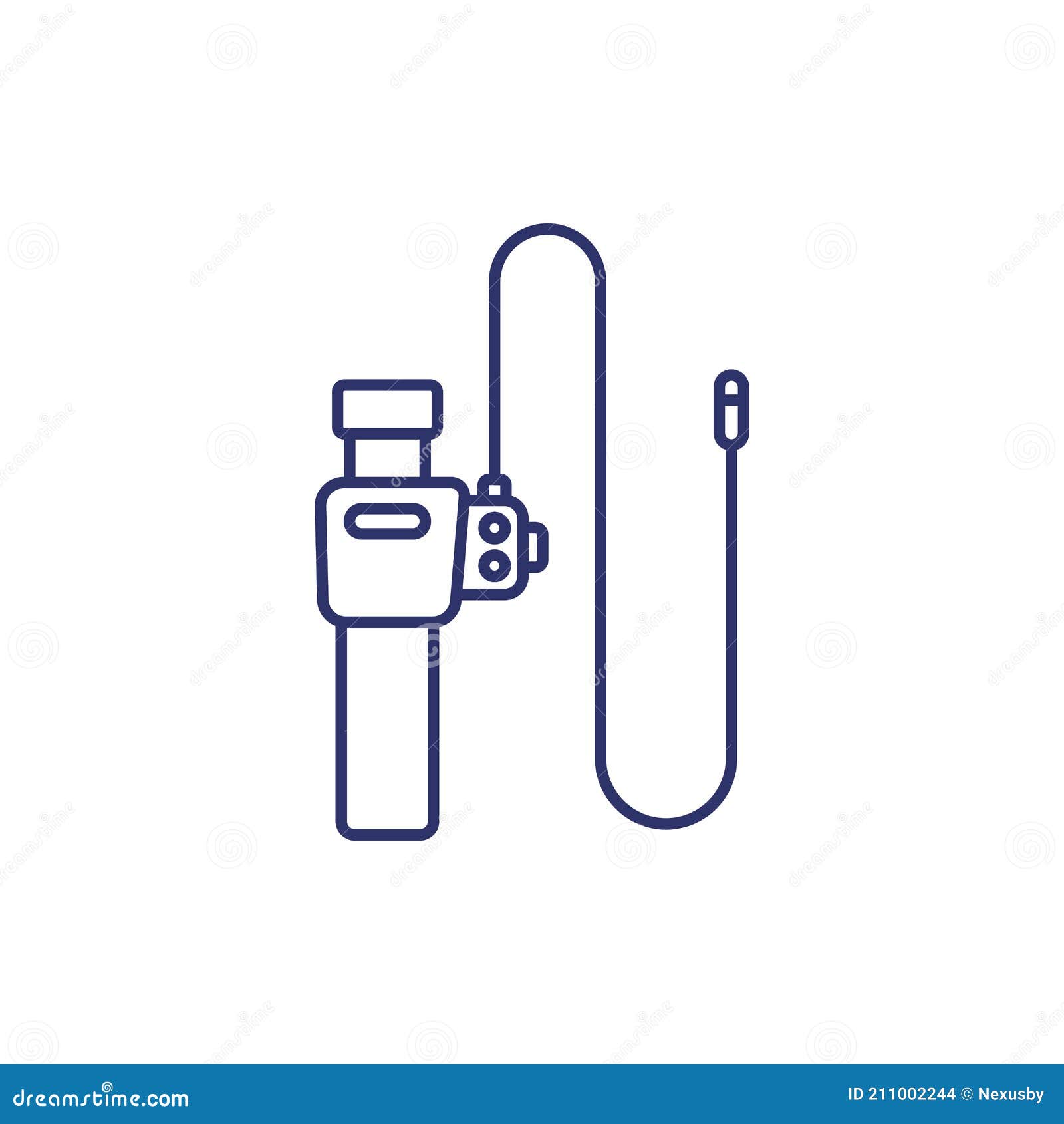 Endoscope, Colonoscopy Tool Line Icon on White Stock Vector ...