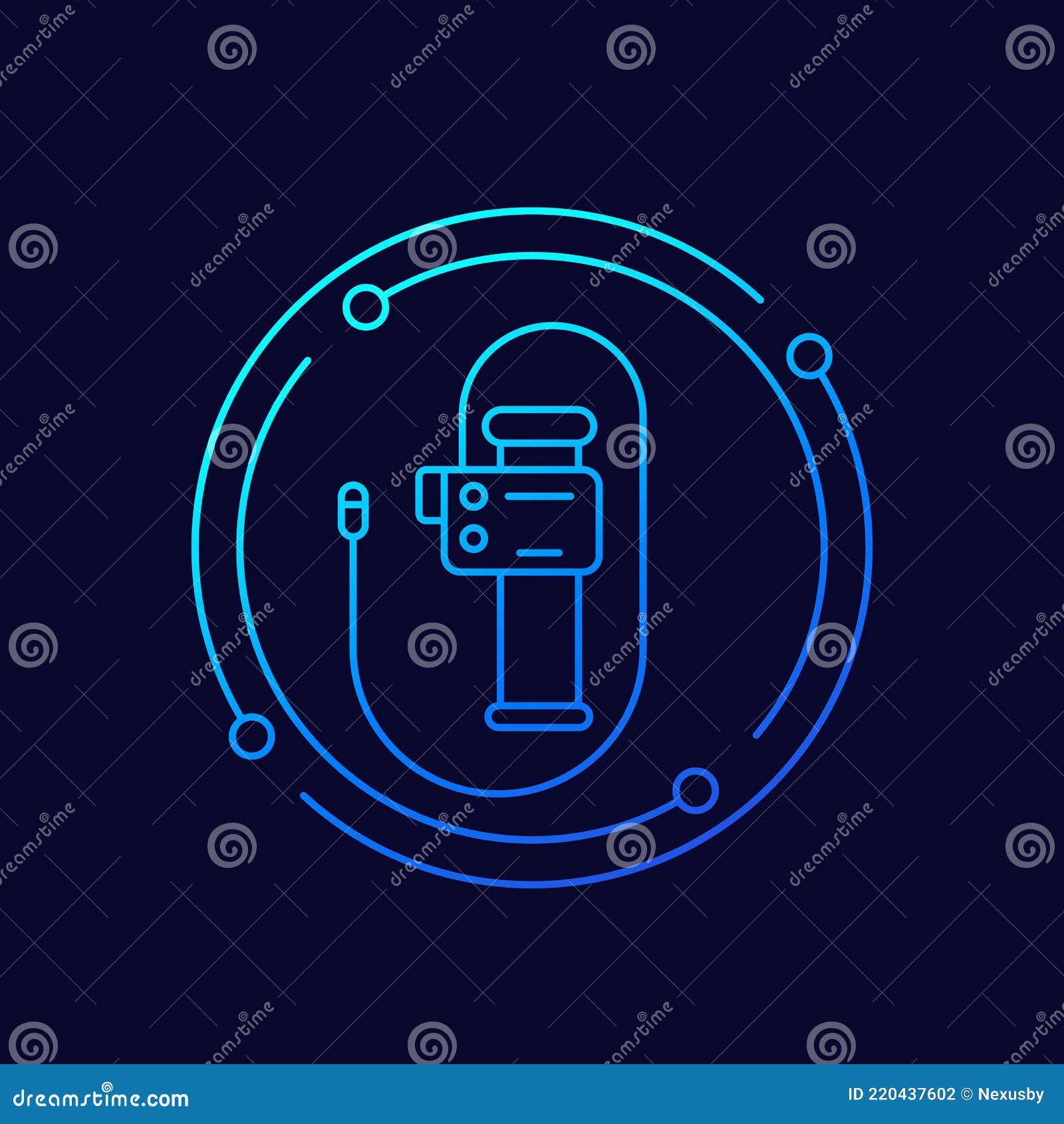 Endoscope, Endoscopy or Colonoscopy Thin Line Icon Stock Vector ...
