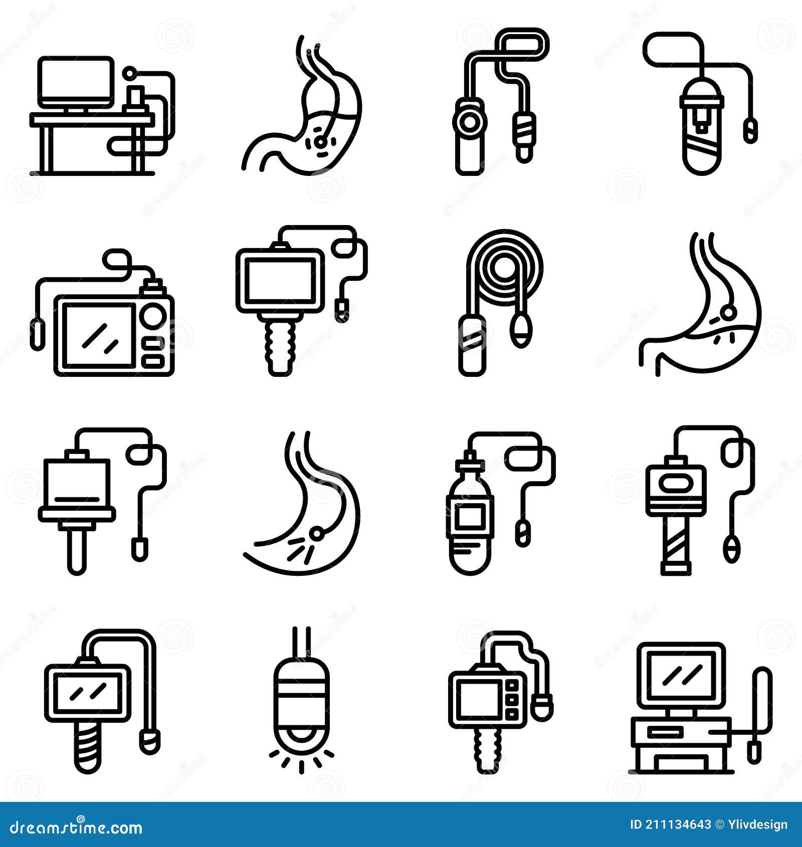 Endoscope Icons Set, Outline Style Stock Vector - Illustration of ... Endoscope Icons Set, Outline Style Stock Vector - Illustration of ...