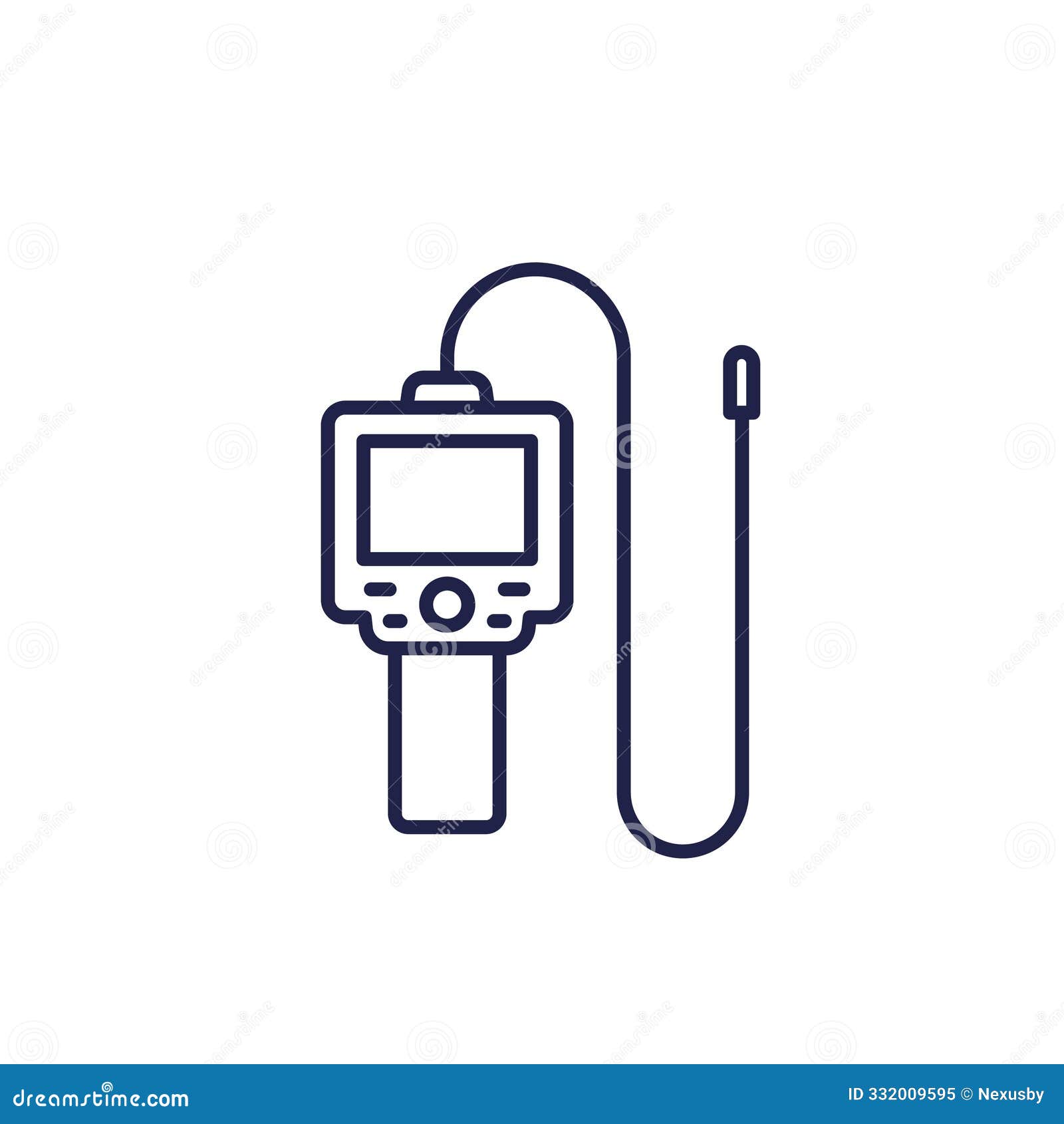 Endoscope Line Icon, Inspection Camera Vector Stock Illustration ...