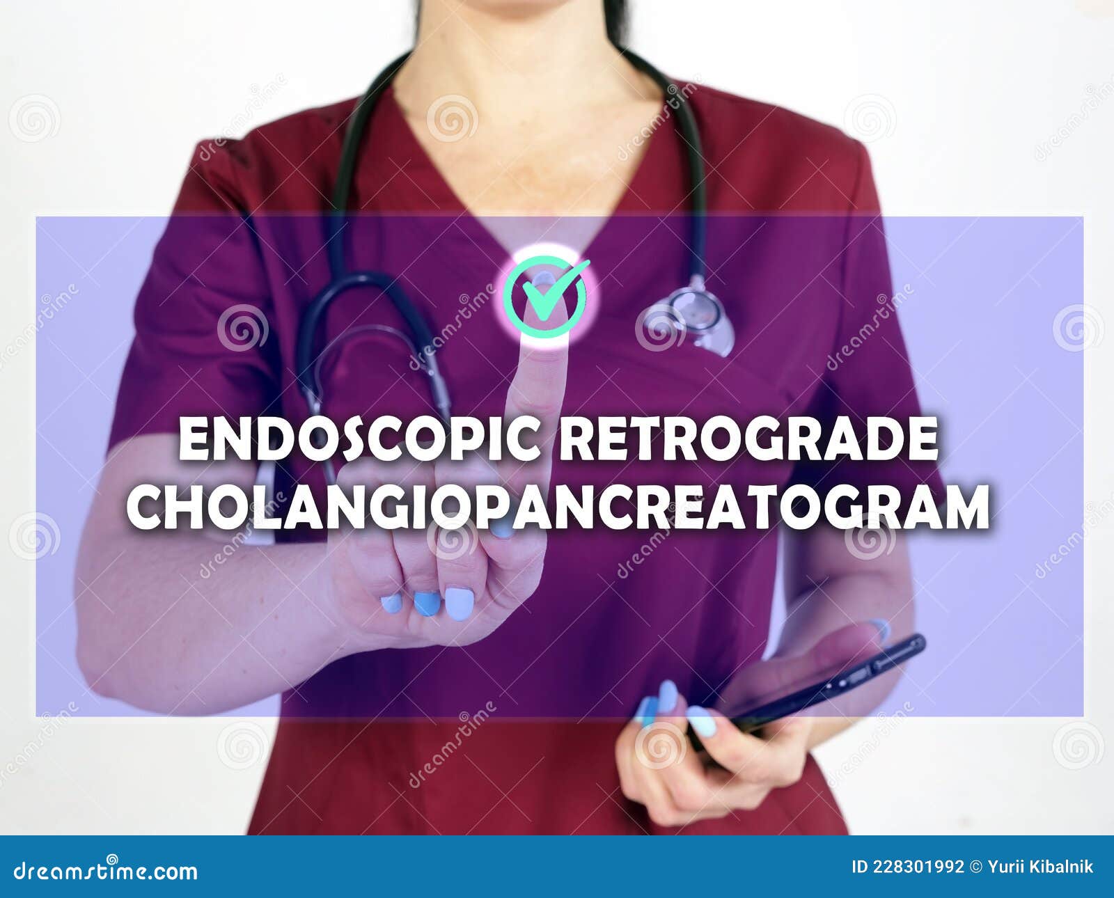 ENDOSCOPIC RETROGRADE CHOLANGIOPANCREATOGRAM ERCP Phrase on the Screen ...