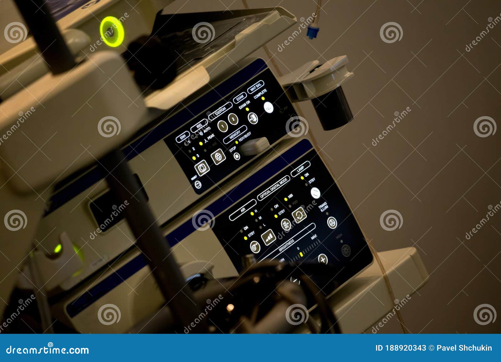 Endoscopic Unit with Controls and Sensors Stock Image - Image of metal ...