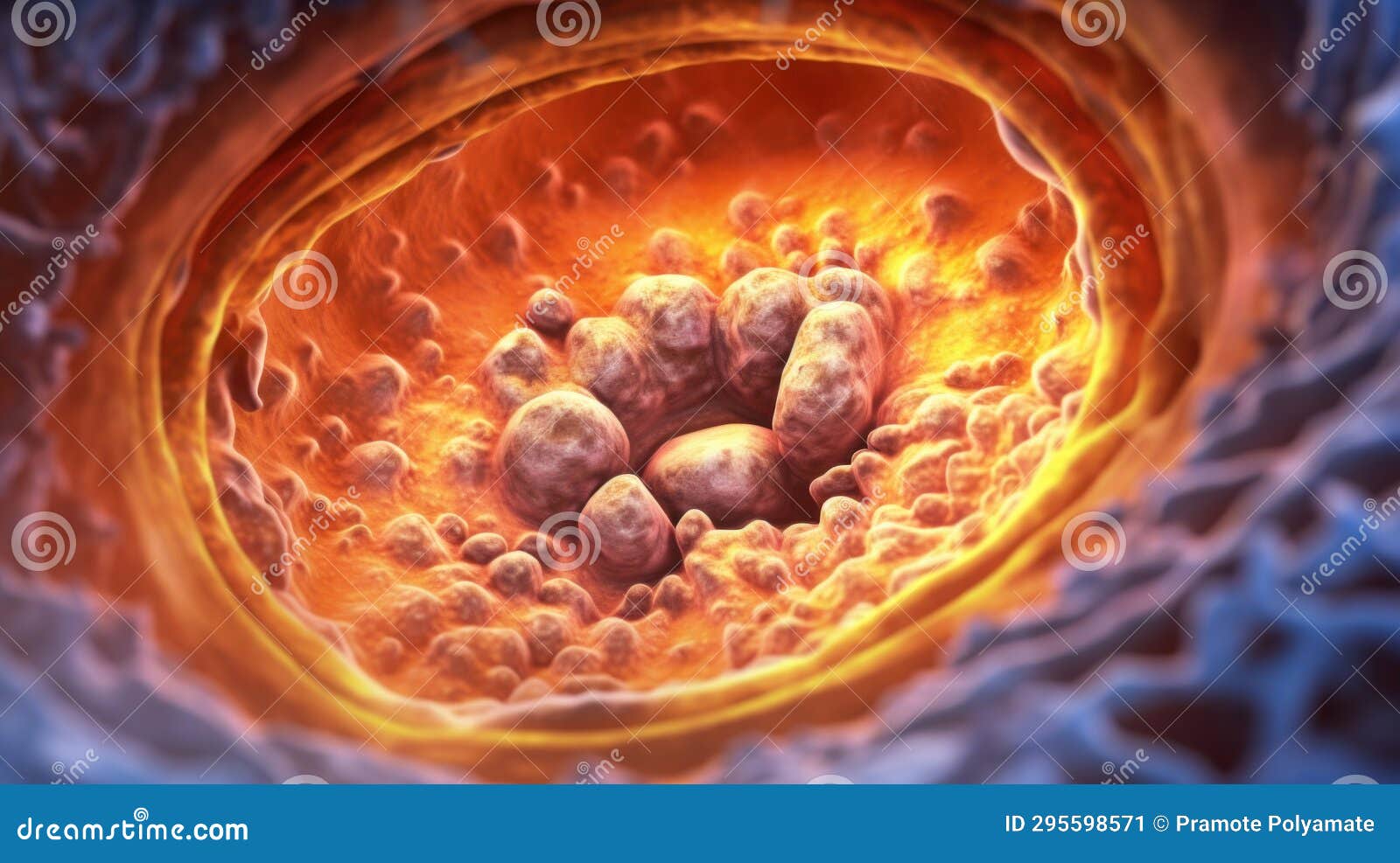 An Endoscopic View Of The Colon With Marked Areas Of Interest For ...