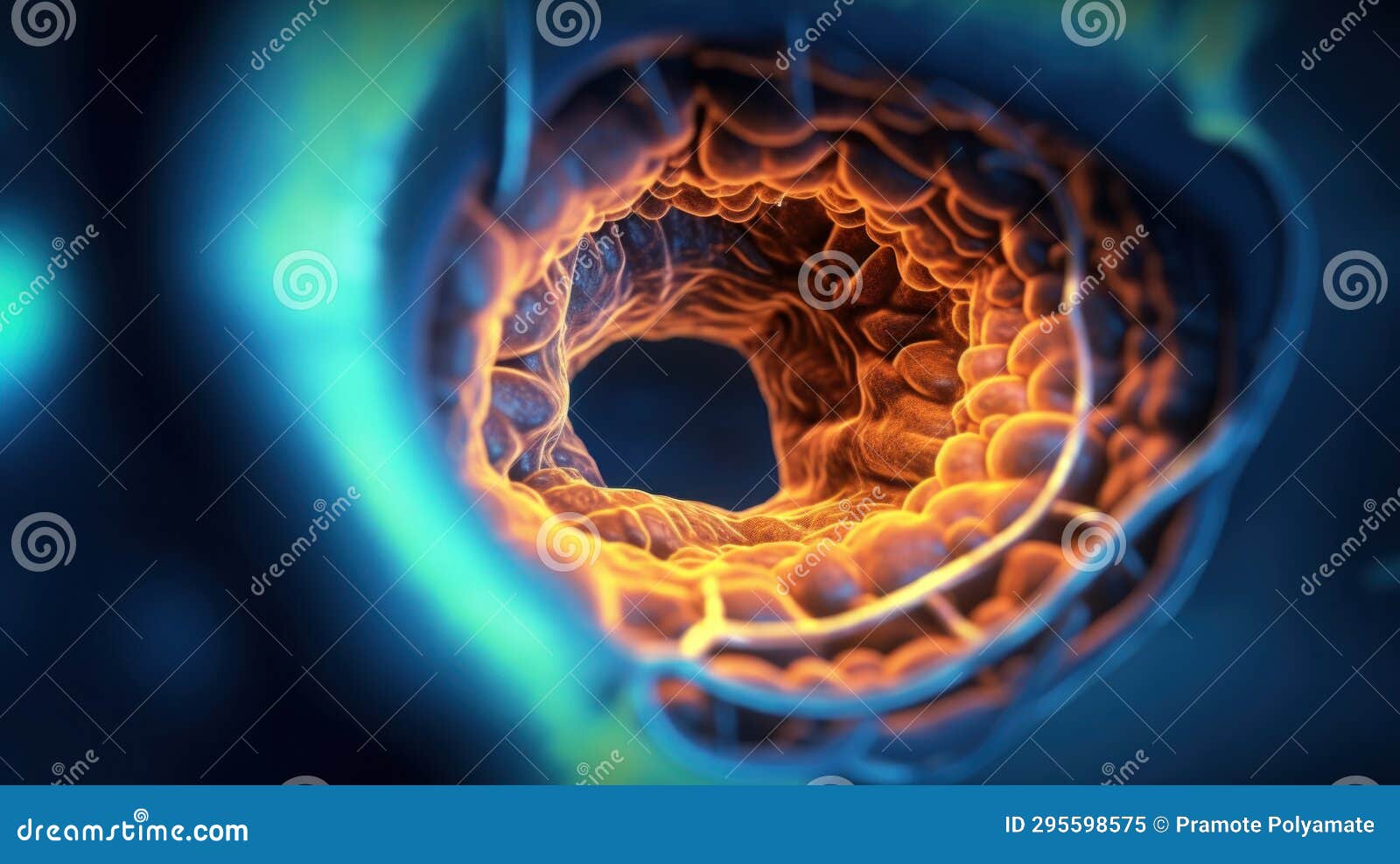 An Endoscopic View Of The Colon With Marked Areas Of Interest For ...