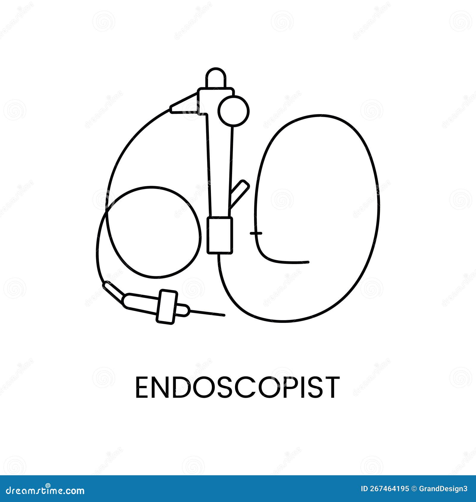 Endoscopist Line Icon in Vector, Illustration of Medical Profession ...