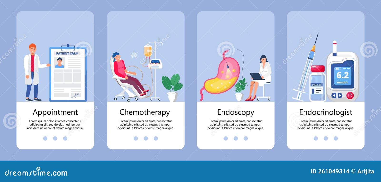 Bronchoscopy. The Patient Is In The Supine Position. Cartoon Vector ...