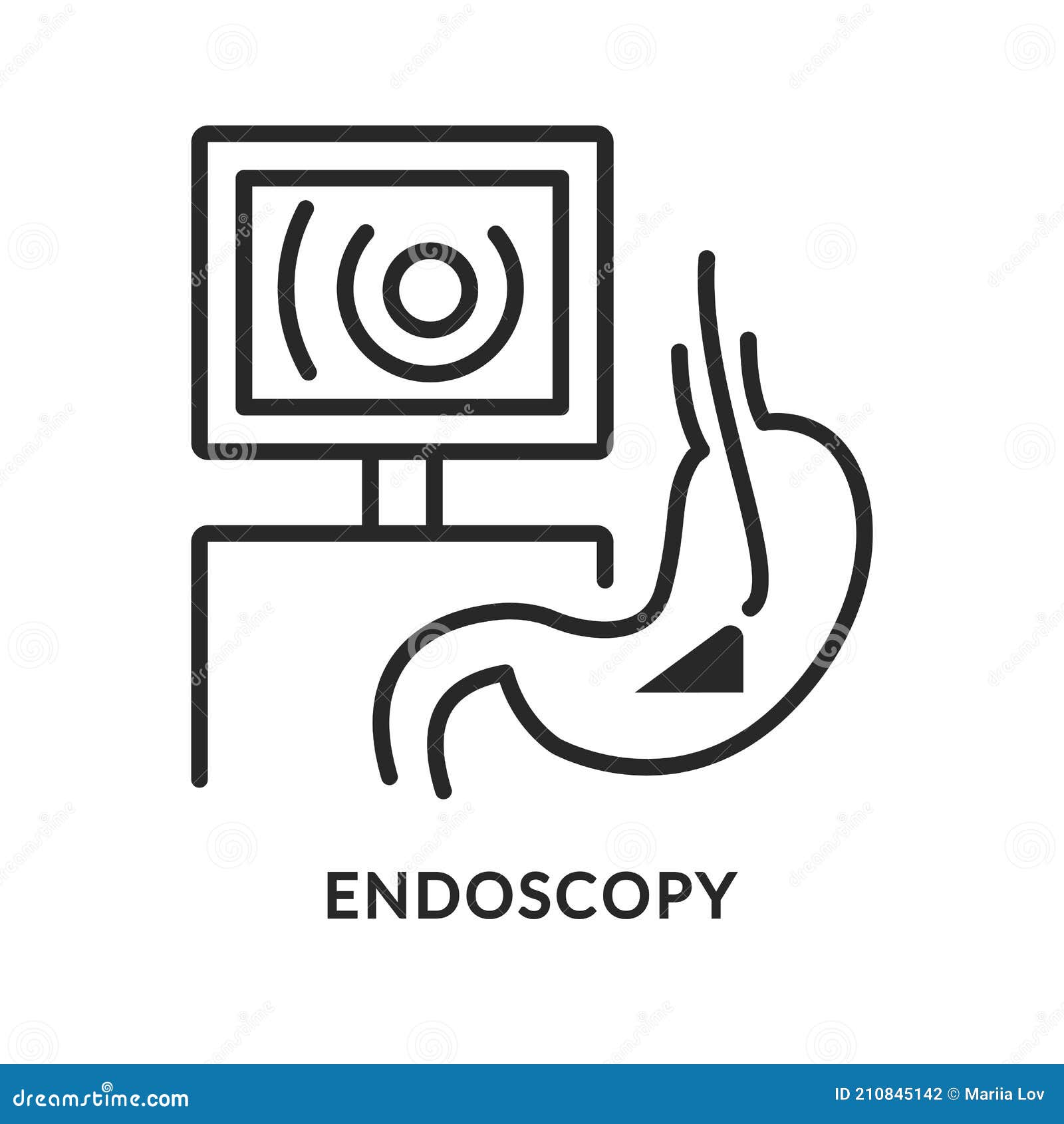 Endoscopy Flat Line Icon. Vector Illustration Medical Examination of ...
