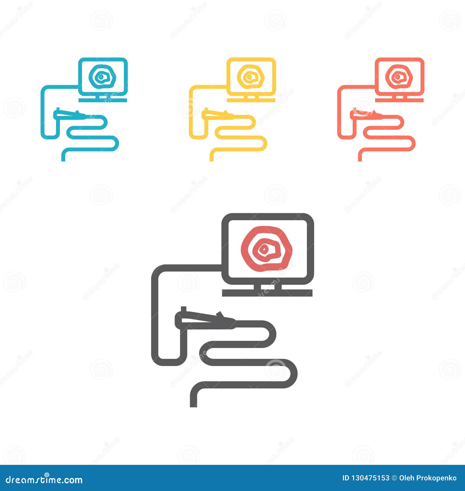Endoscopy Line Icon. Vector Sign for Web Graphic. Stock Vector ...