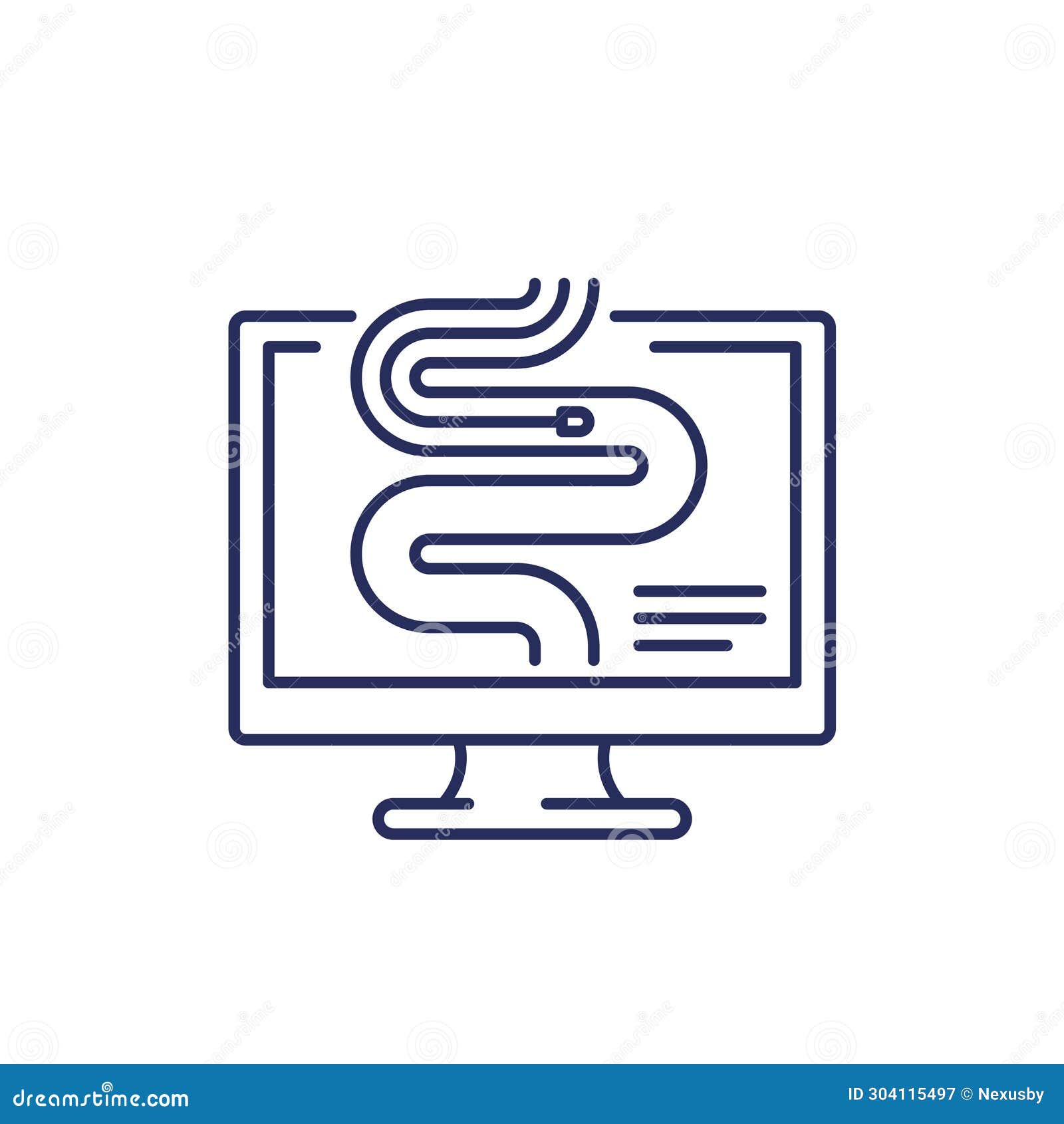 Endoscopy Icon on White, Line Vector Stock Illustration - Illustration ...