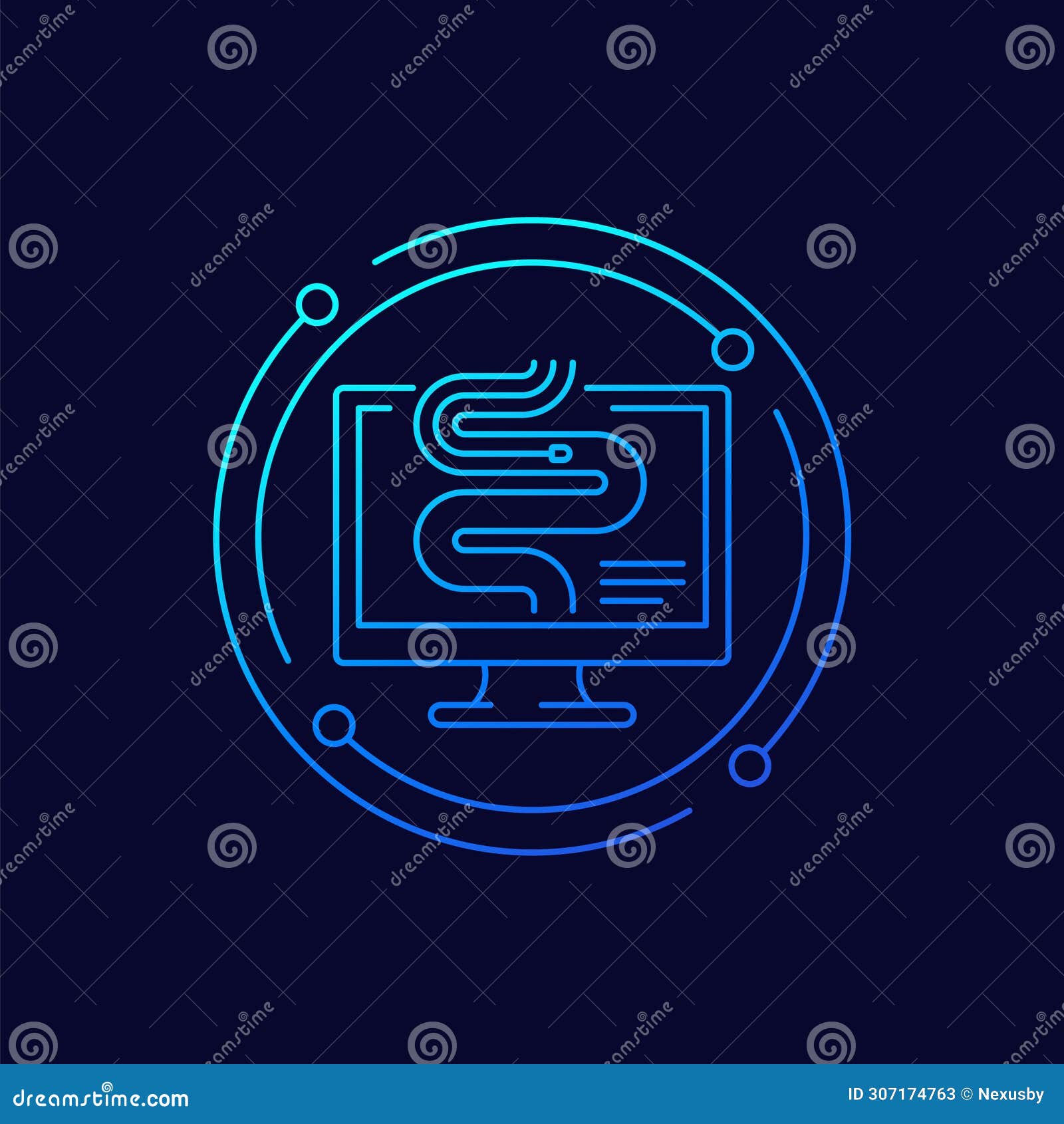 Endoscopy Procedure Icon In Hand Drawn Style Vector Illustration ...