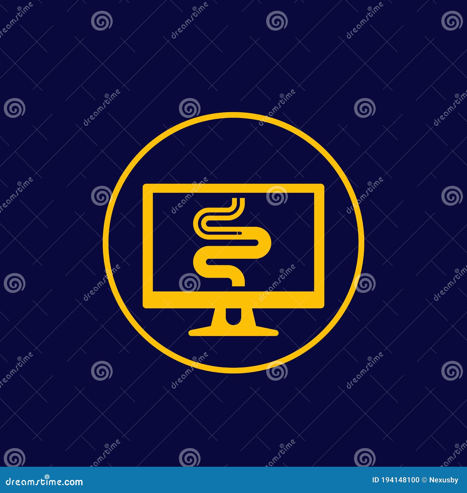 Endoscopy Vector Icon in Circle Stock Vector - Illustration of sign ...