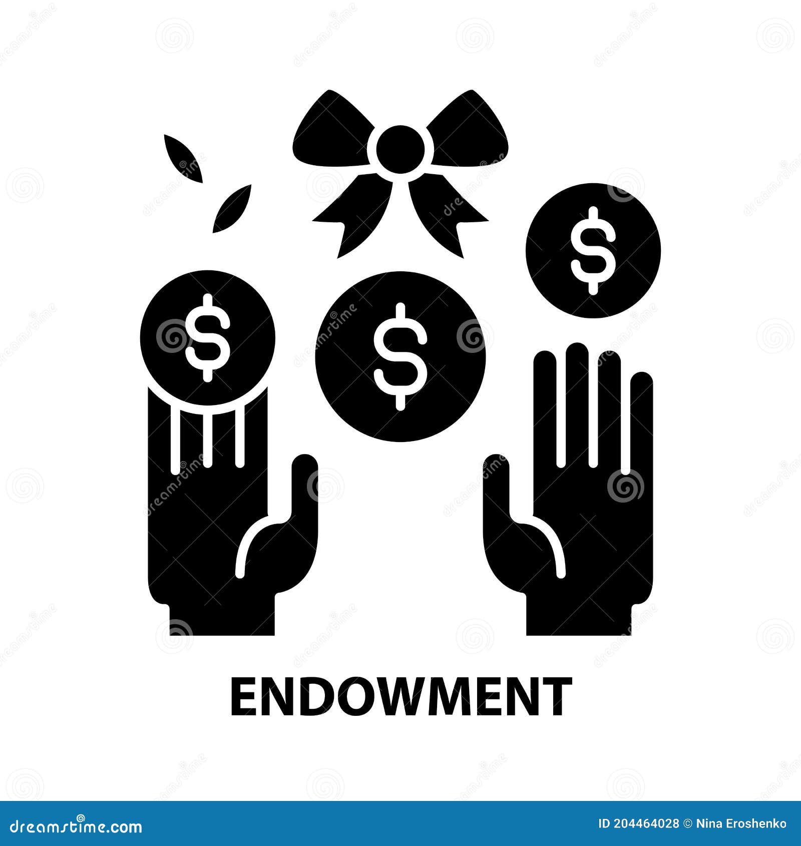 Endowment Icon, Black Vector Sign with Editable Strokes, Concept ...