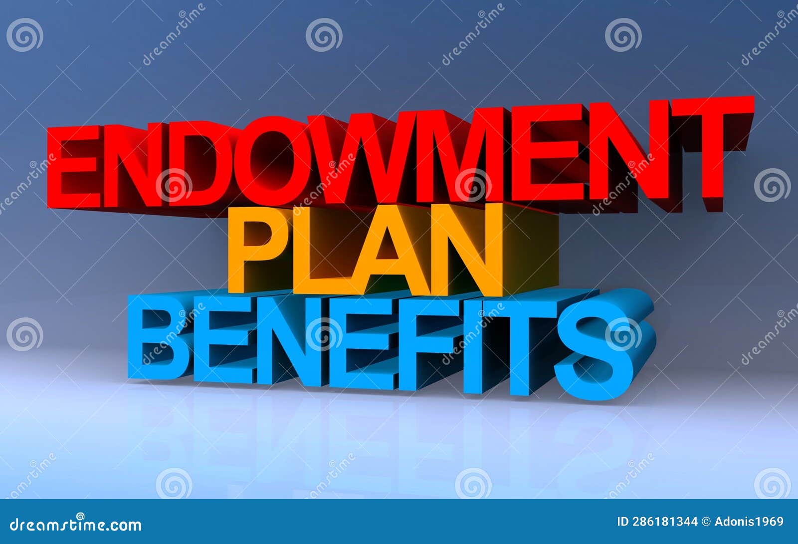 Endowment Plan Benefits on Blue Stock Illustration - Illustration of ...
