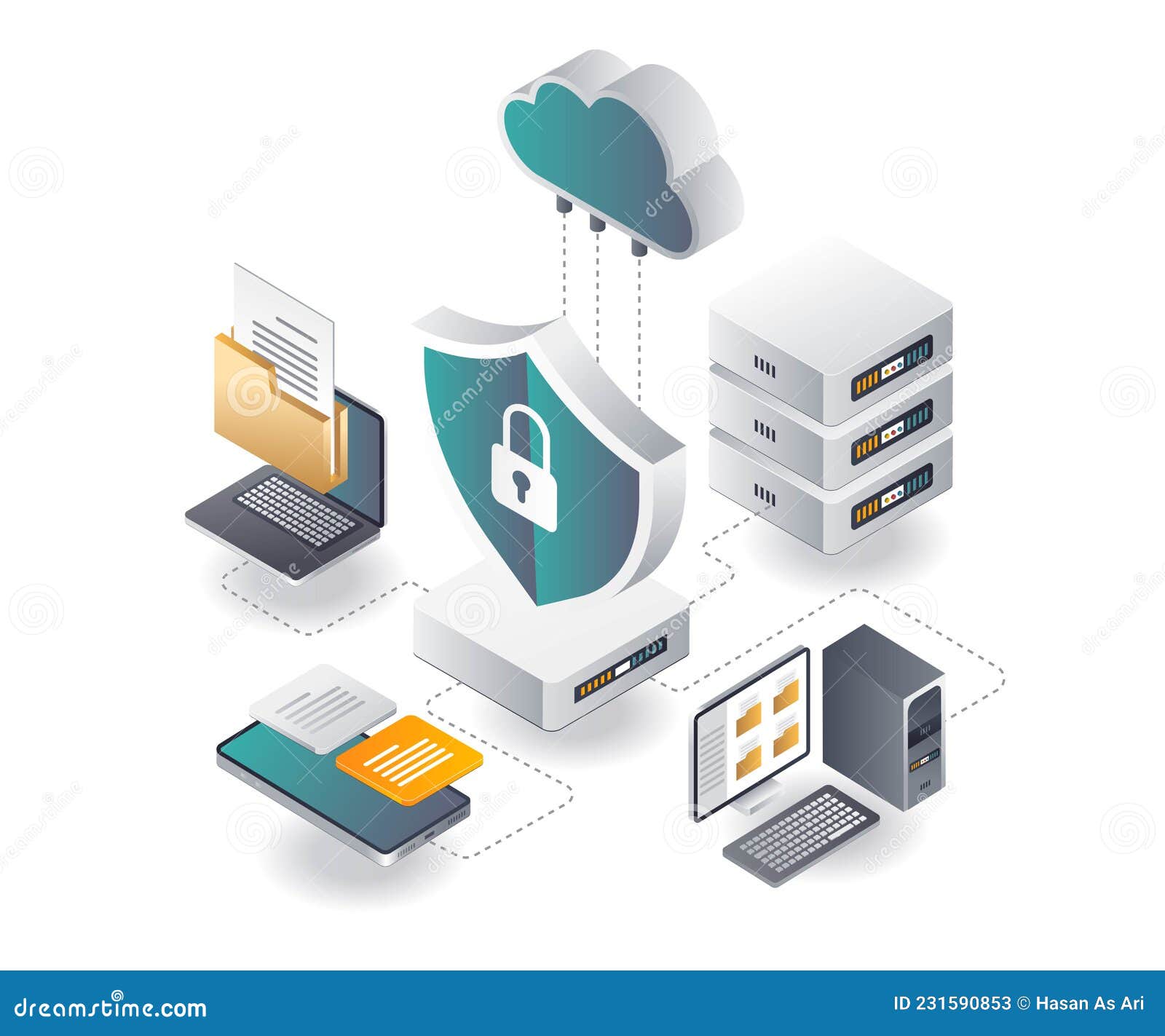 Endpoint Protection Cloud Server Analytic Security Stock Vector ...