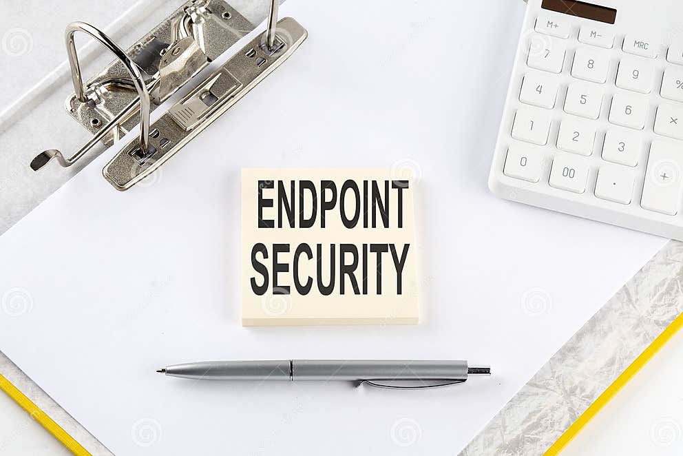 ENDPOINT SECURITY - Business Concept, Message on the Sticker on Folder ...