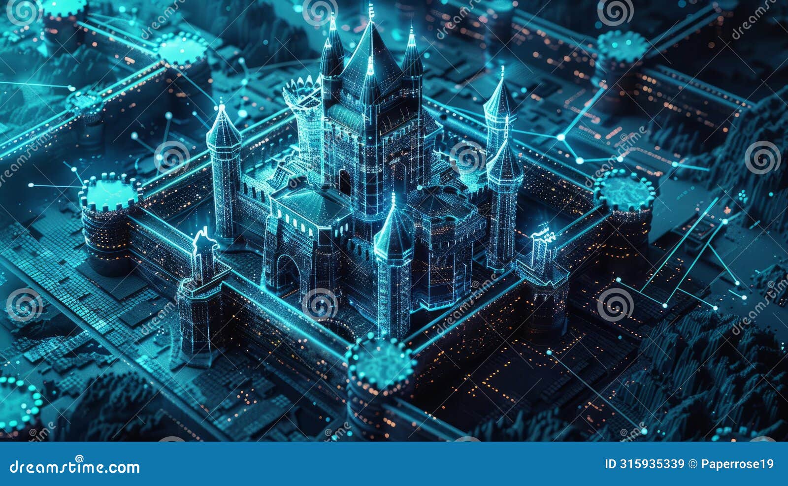 Endpoint Security Fortress, Computer Security Stock Illustration ...