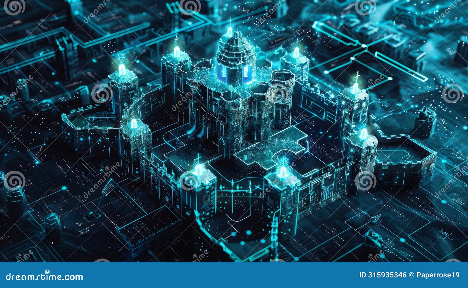 Endpoint Security Fortress, Computer Security Stock Illustration ...