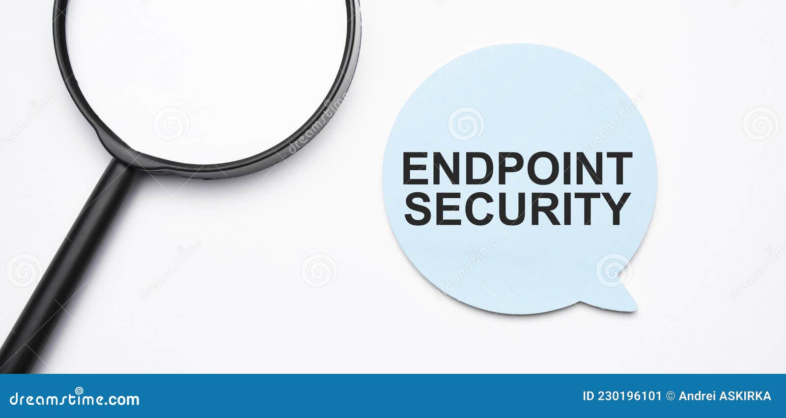 Endpoint Security Speech Bubble and Black Magnifier Isolated on the ...
