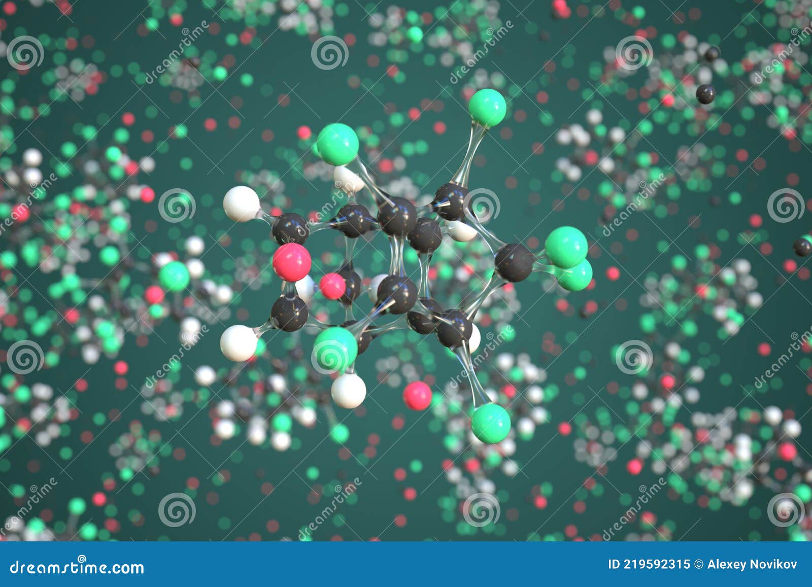 Endrin Molecule Made with Balls, Conceptual Molecular Model. Chemical ...