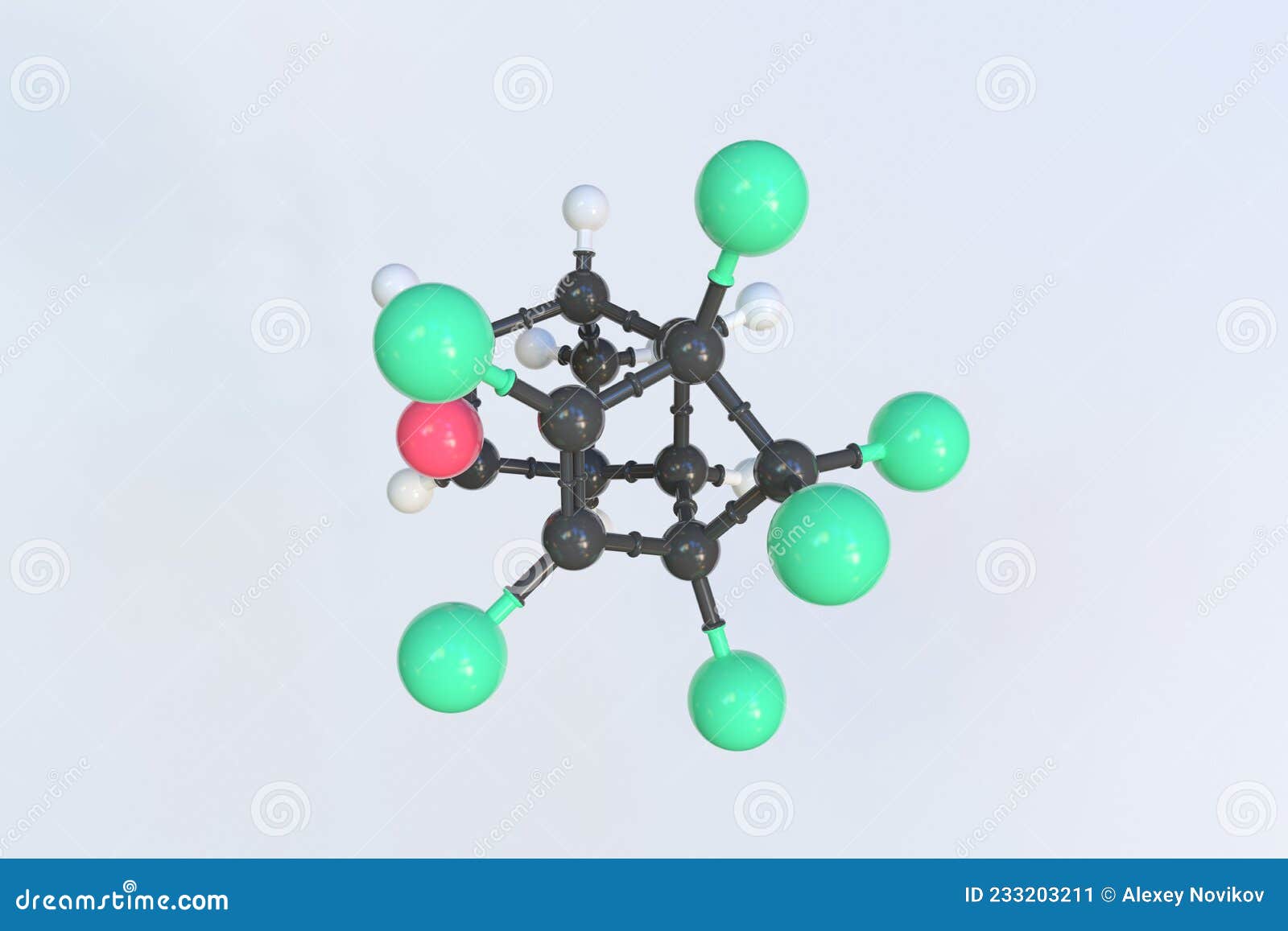 Endrin Molecule Made with Balls, Isolated Molecular Model. 3D Rendering ...