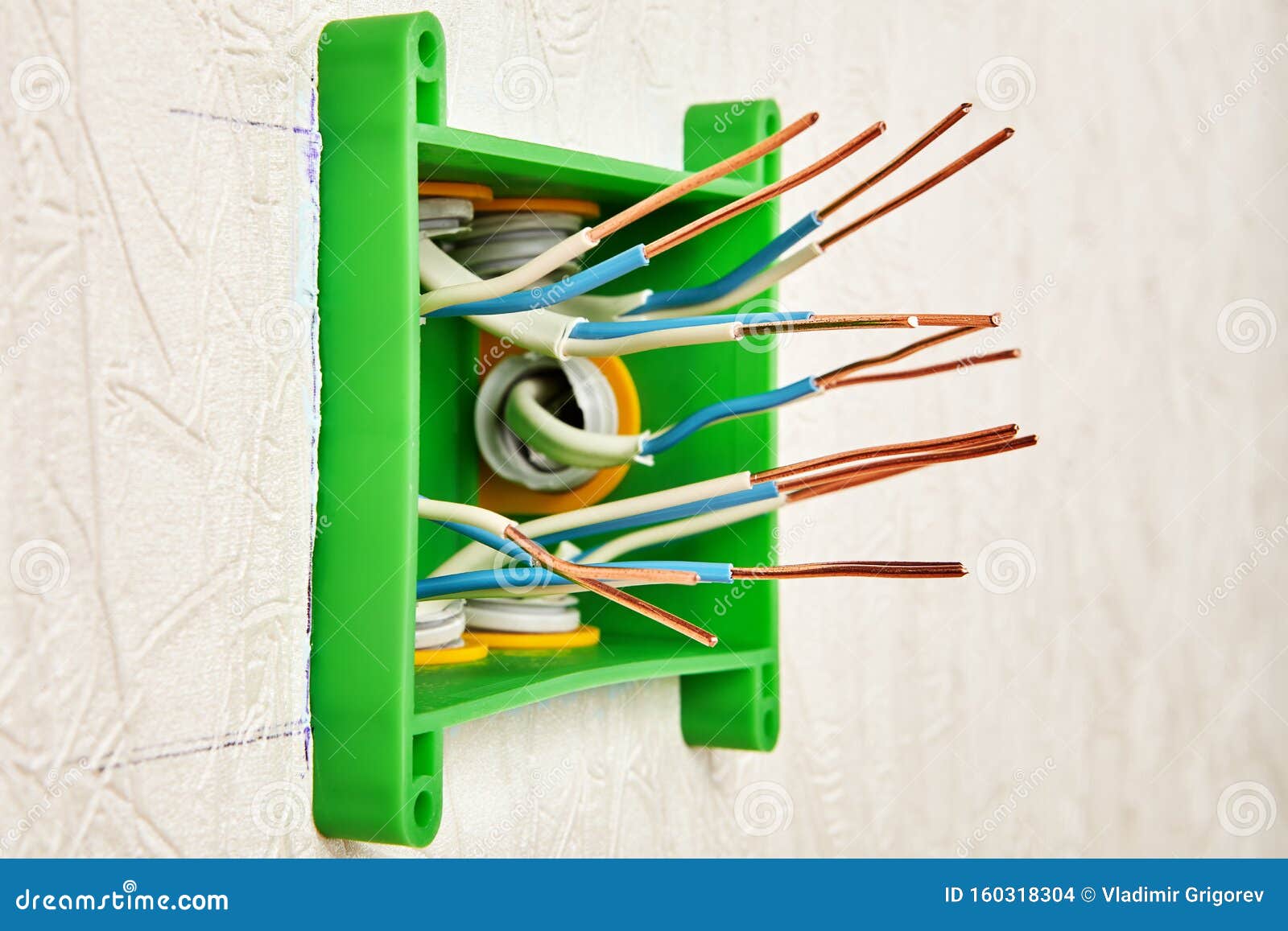 At the Ends of Copper Bare Wires Stock Photo - Image of green ...