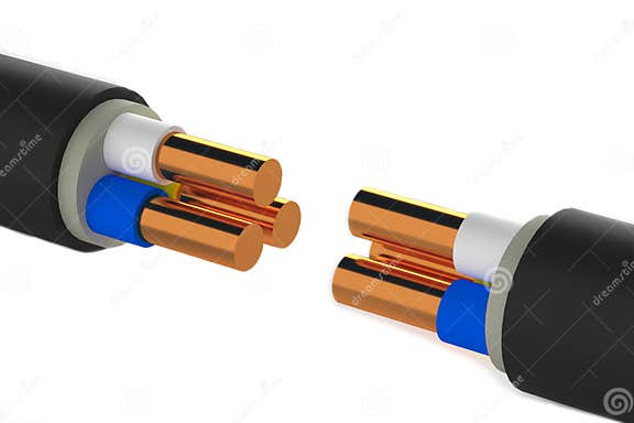 Cable Ends Symmetrically Isolate Stock Illustration - Illustration of ...