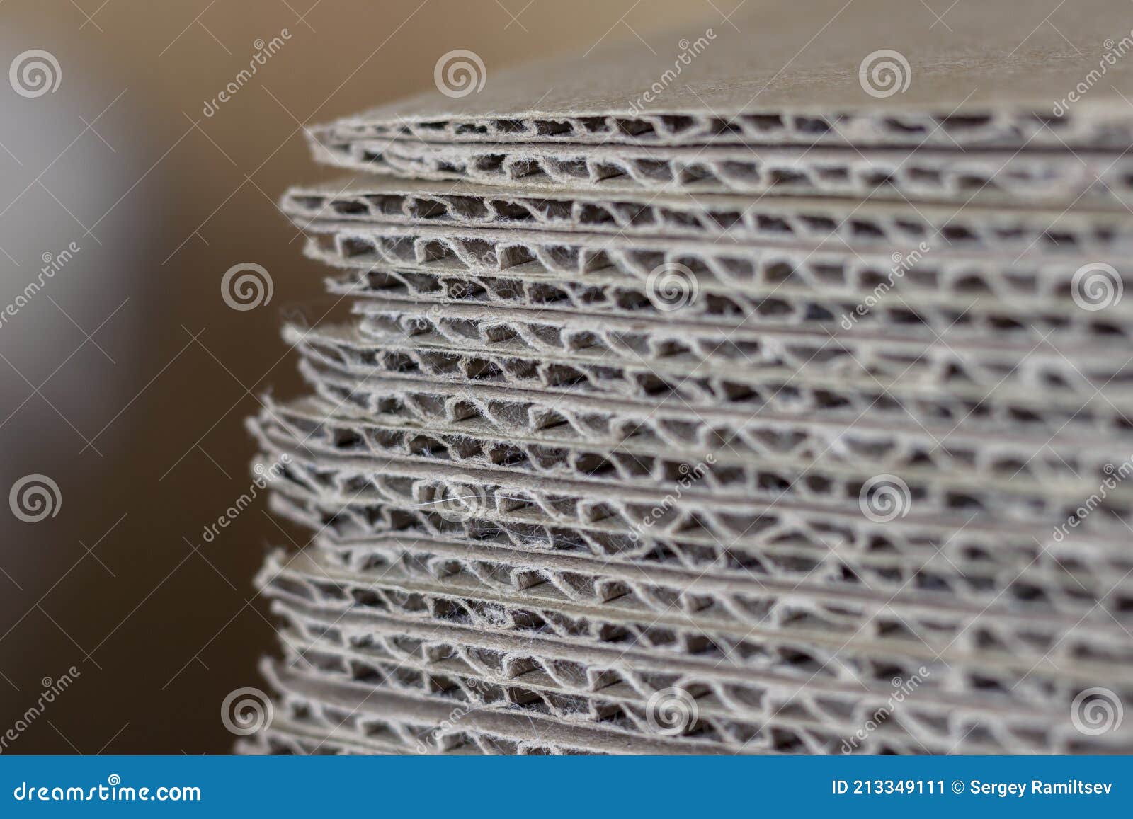 The Ends of the Side Surfaces of Dense Sheets of Cardboard Close Up ...