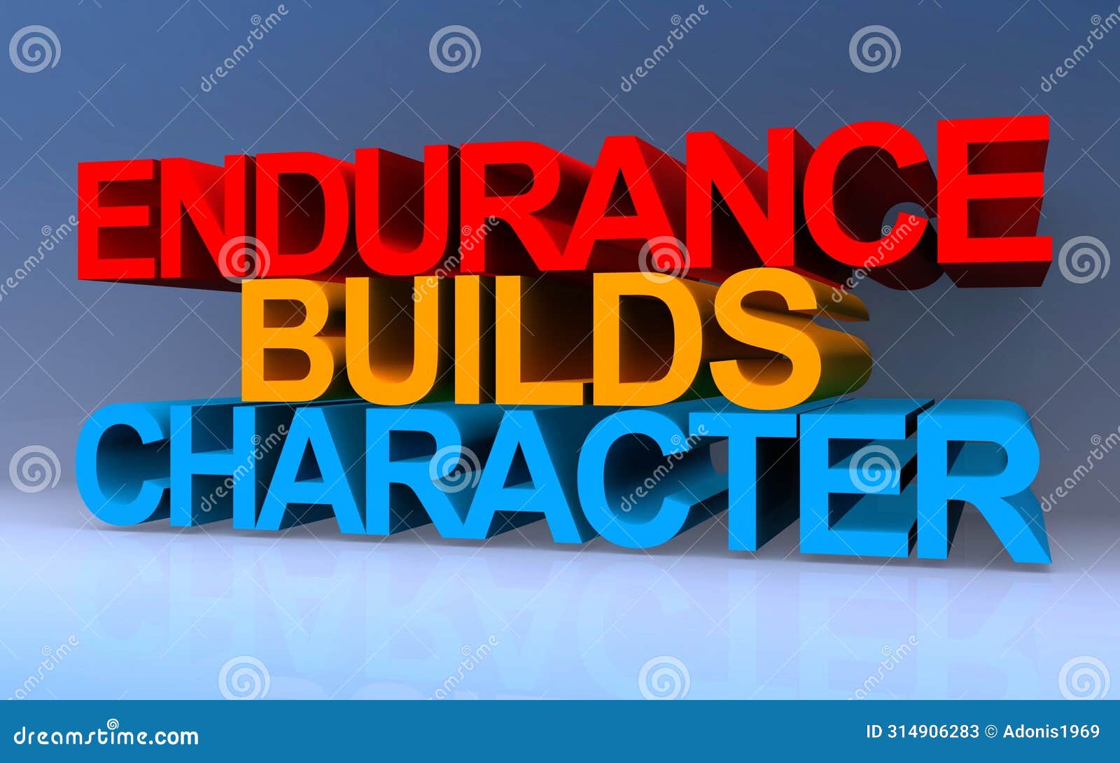 Endurance Builds Character on Blue Stock Illustration - Illustration of ...