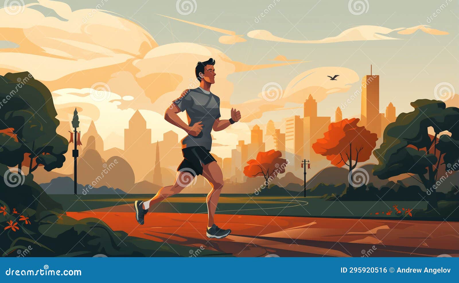 Endurance Sport. Young Athlete - Character Illustration. Stock ...