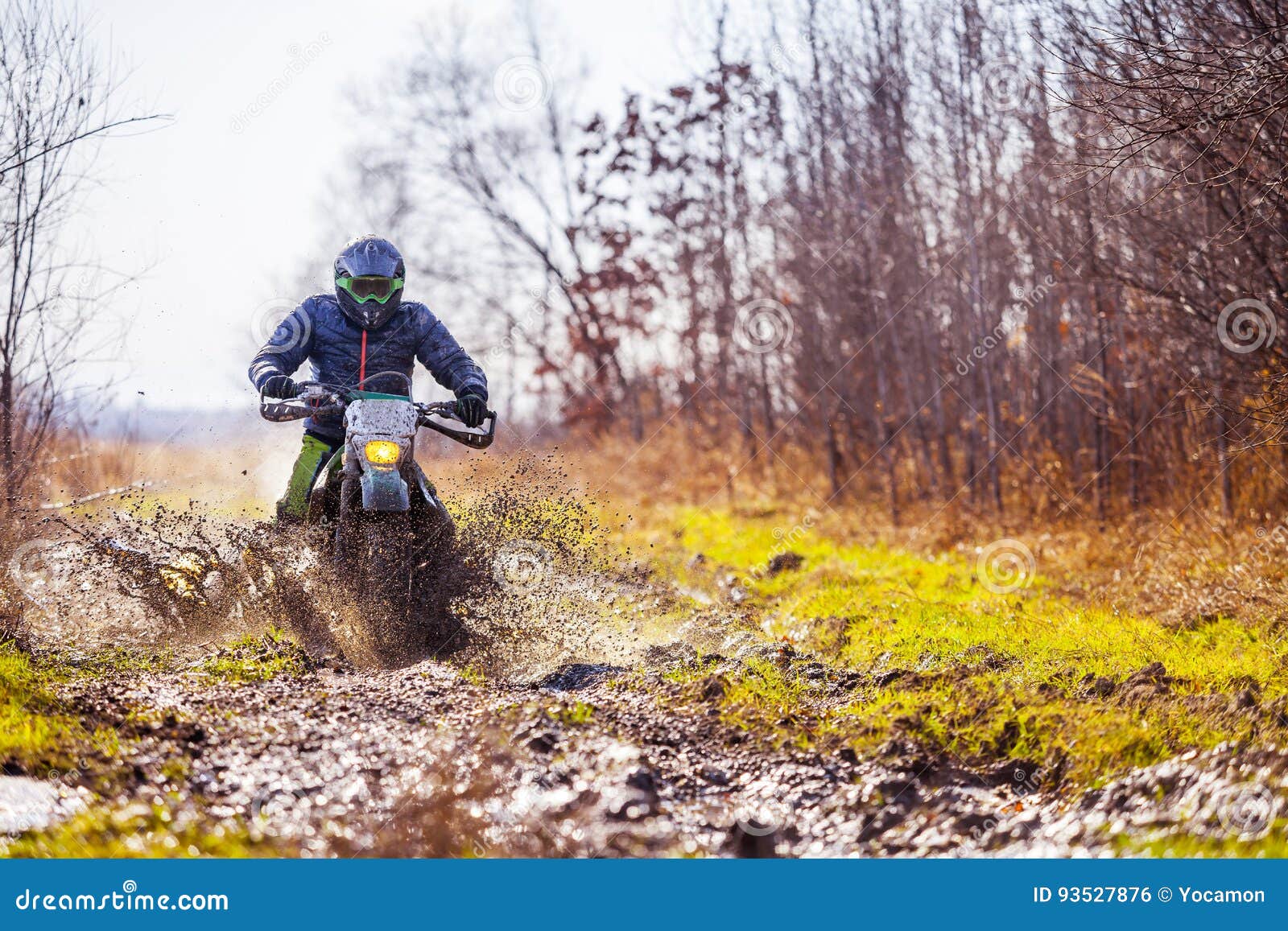 Rider Stuck In Deep Ruts Turning Sandy Track Stock Image ...