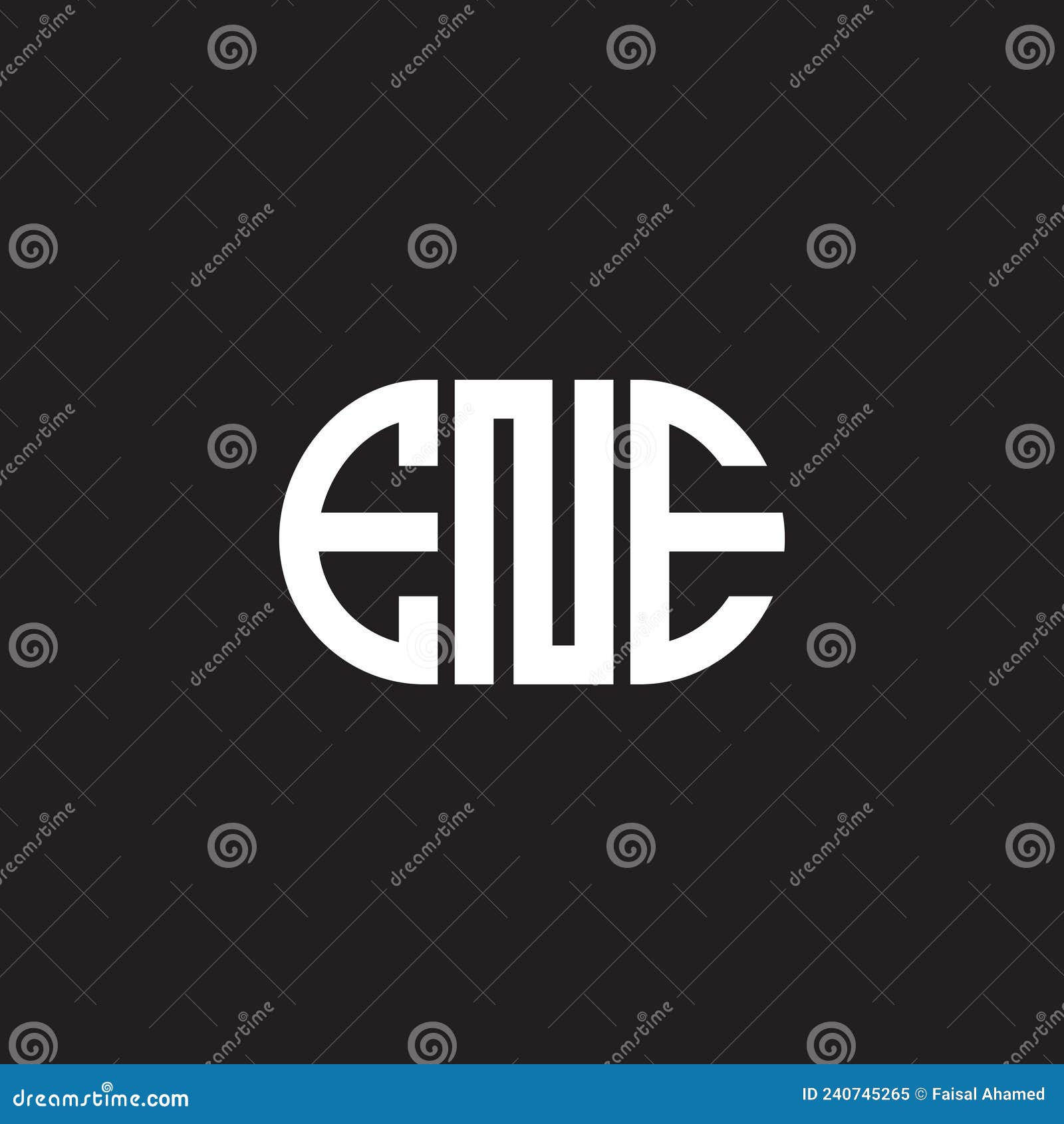 ENE Letter Logo Design On Black Background. ENE Creative Initials ...