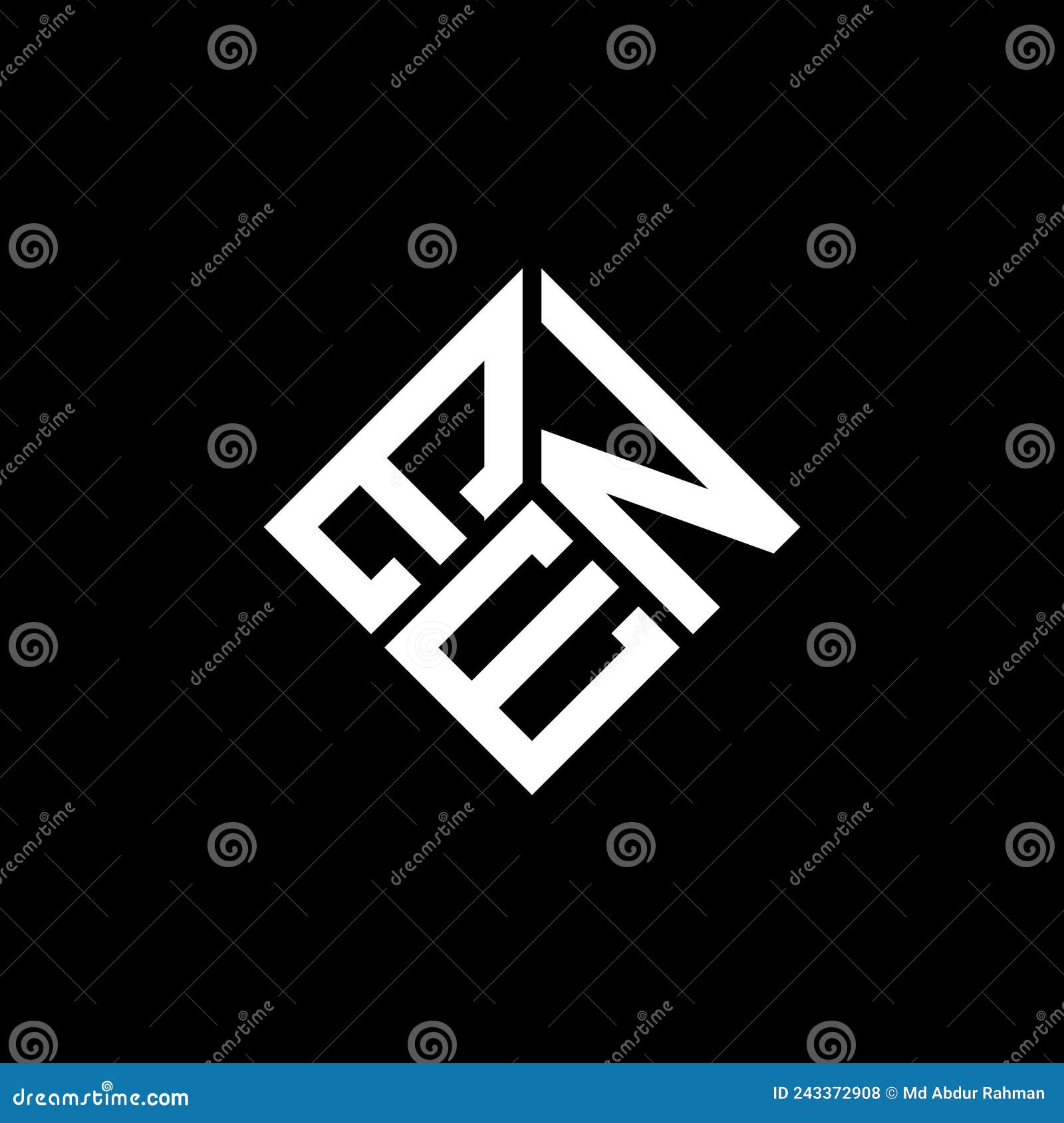 ENE Letter Logo Design On Black Background. ENE Creative Initials ...