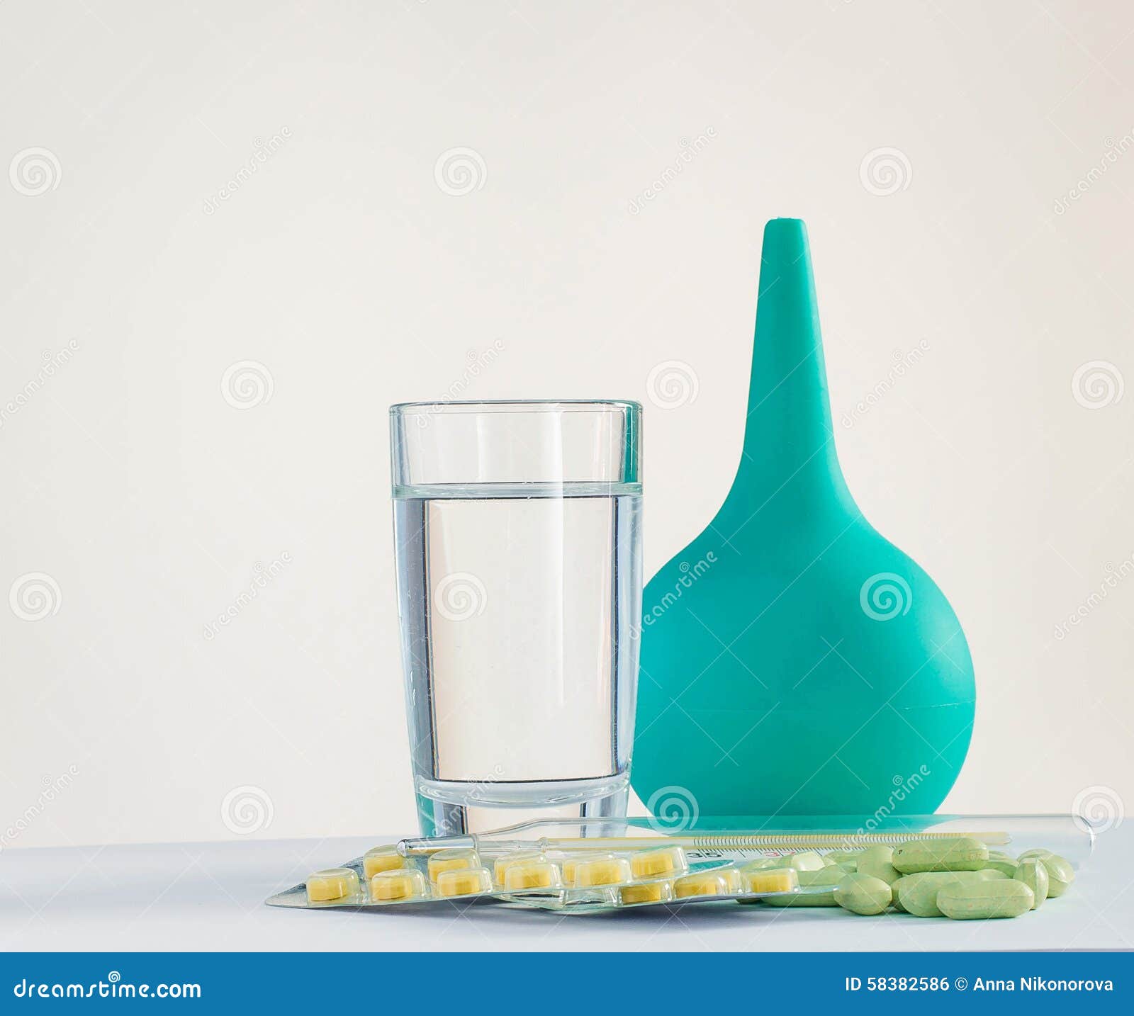 Enema and Medicines in Tablets Stock Photo - Image of fever, enema ...