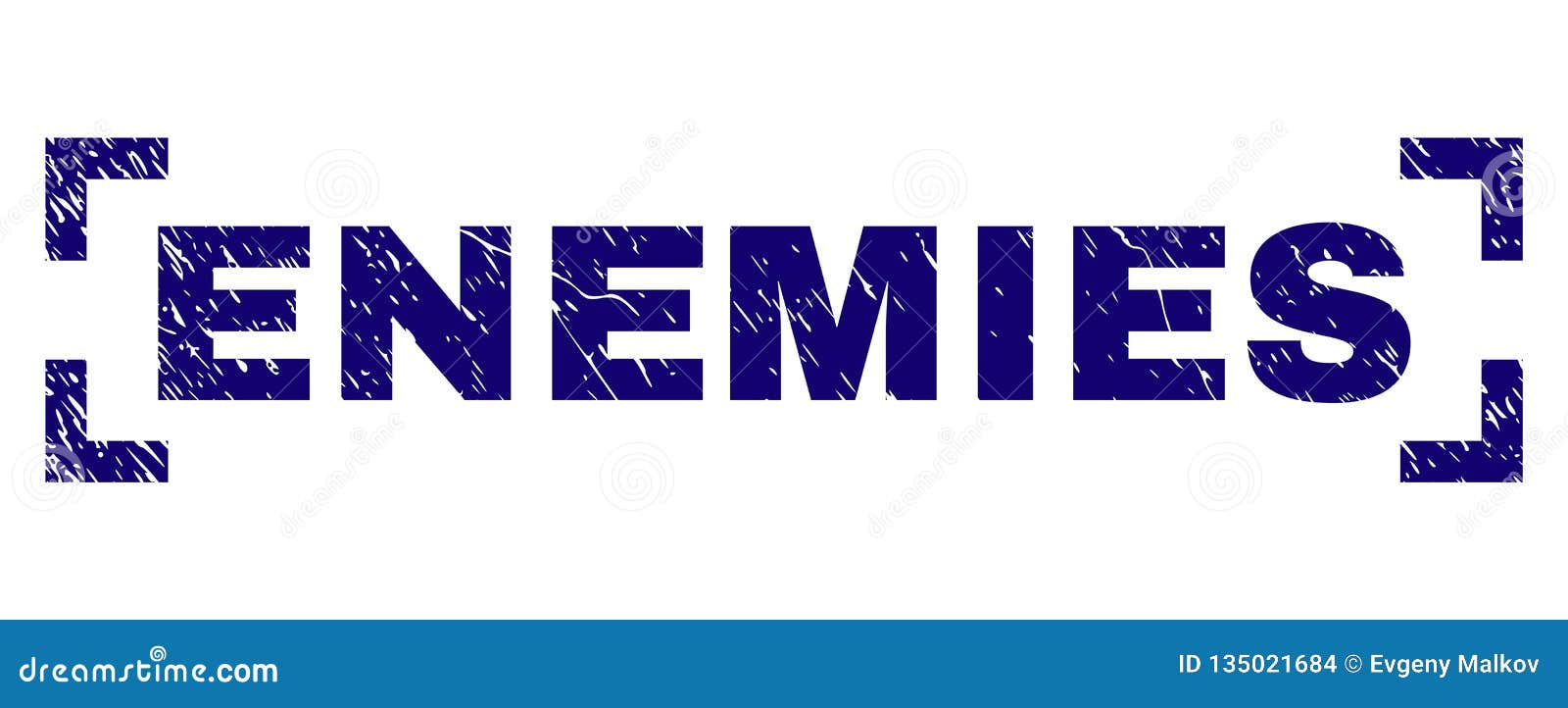 Scratched Textured ENEMIES Stamp Seal Inside Corners Stock Vector ...