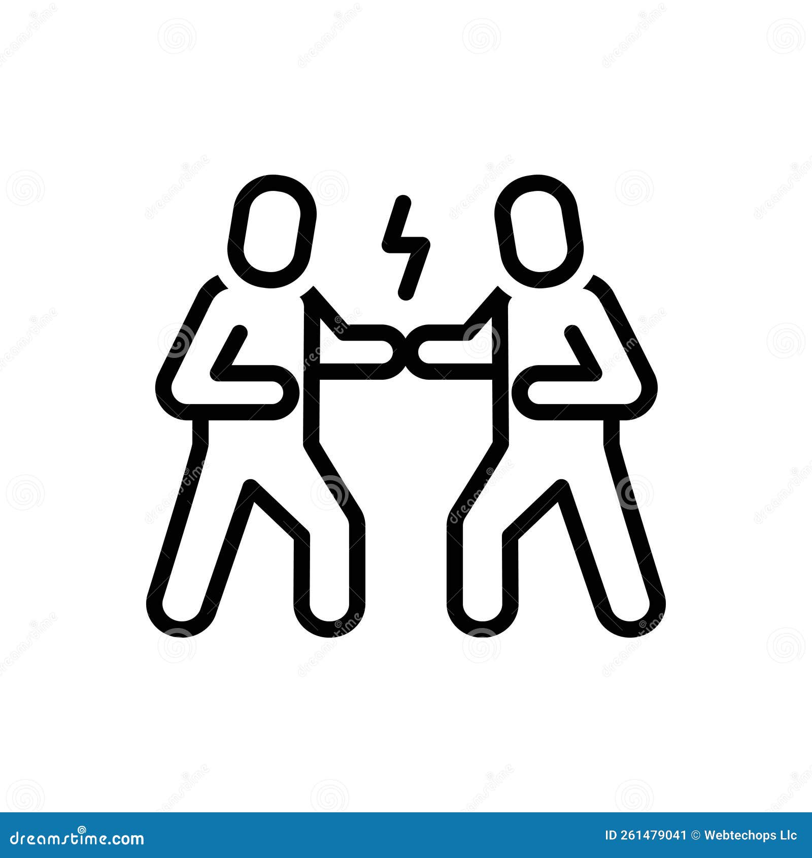 Black Line Icon for Enemy, Foe and Antagonist Stock Vector ...