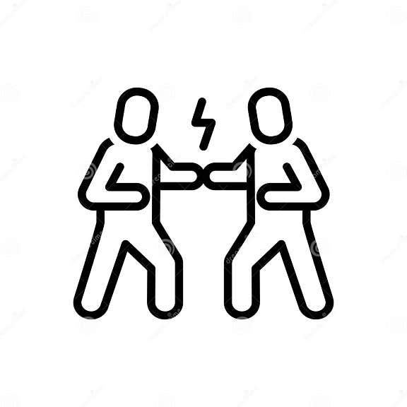 Black Line Icon for Enemy, Foe and Antagonist Stock Vector ...