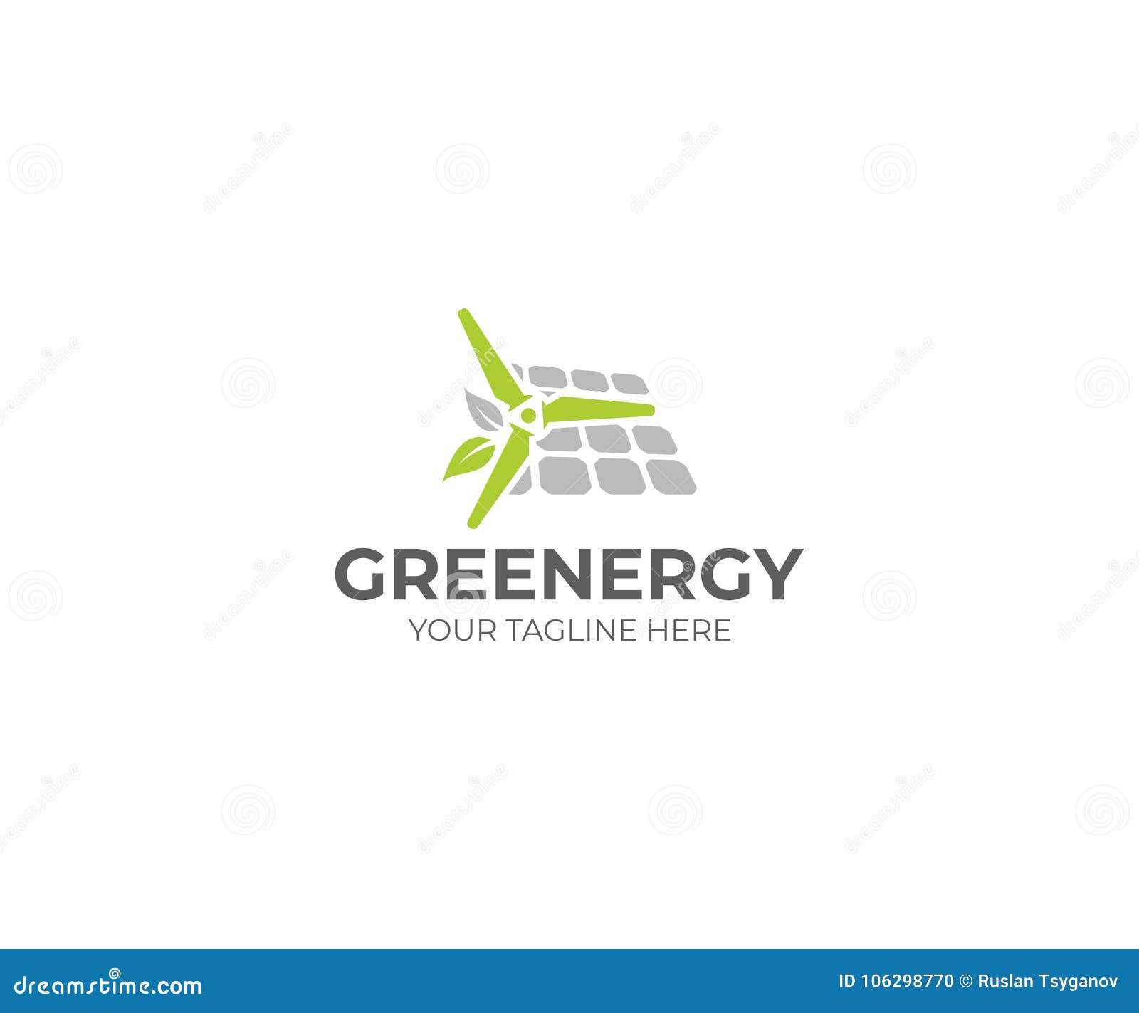Energía Renovable Logo Template Energía Eólica Y Diseño Del Vector Del ...