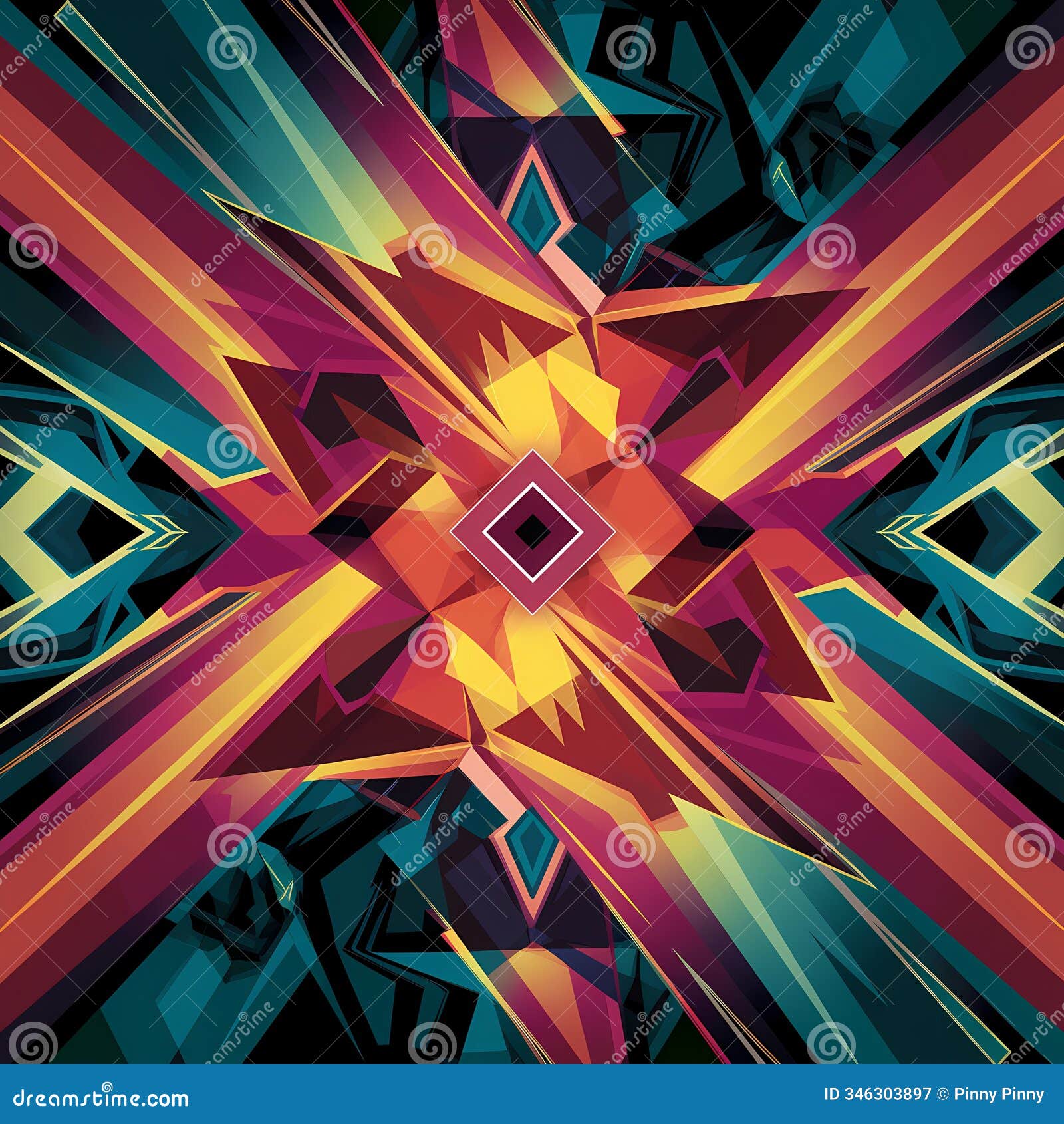 Energetic Abstract Design with Geometric Pattern, Overlapping Polygons ...