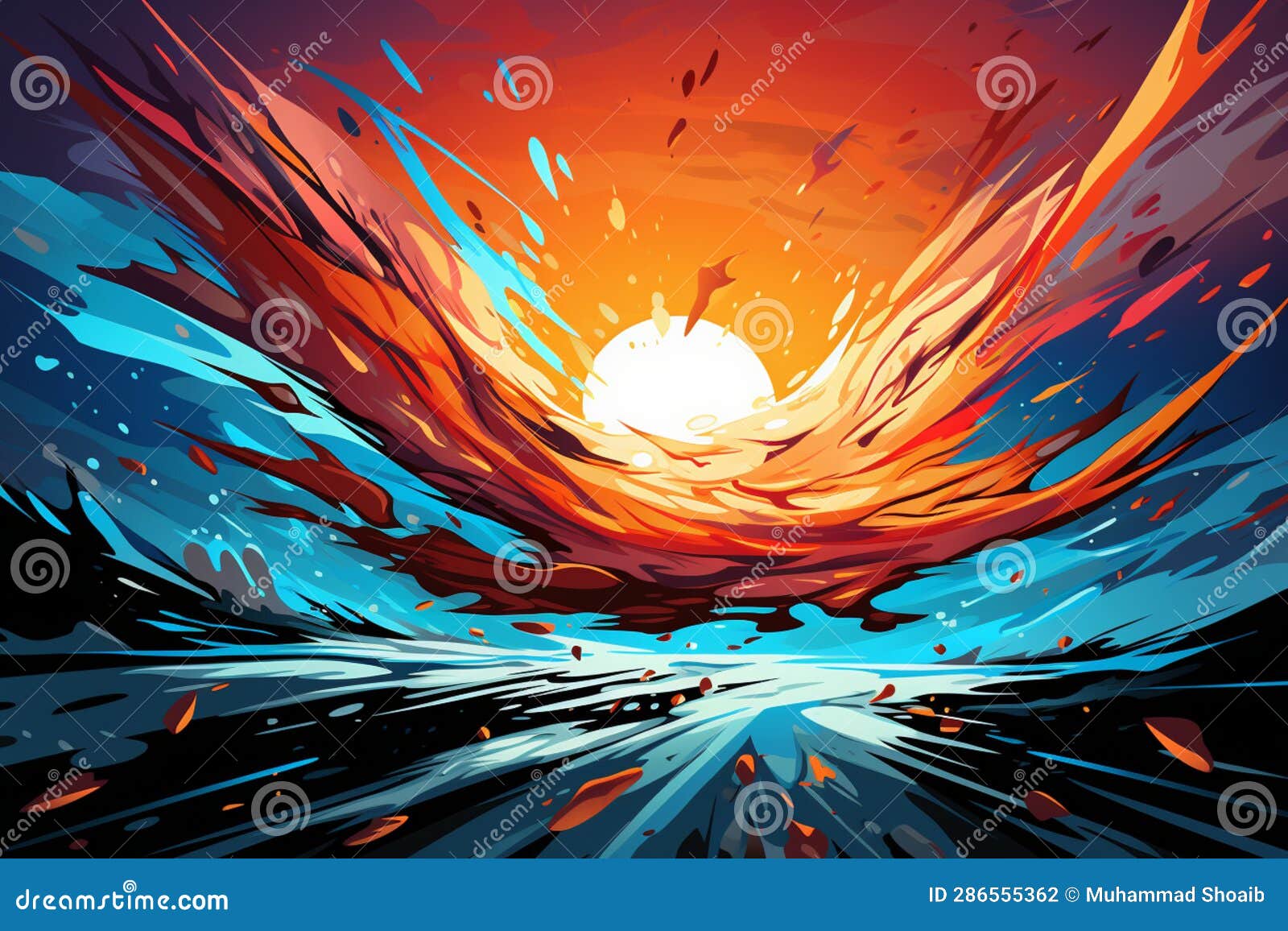 Energetic Arrow Flow Flat Comic Style Vector Depicting Abstract Speed ...