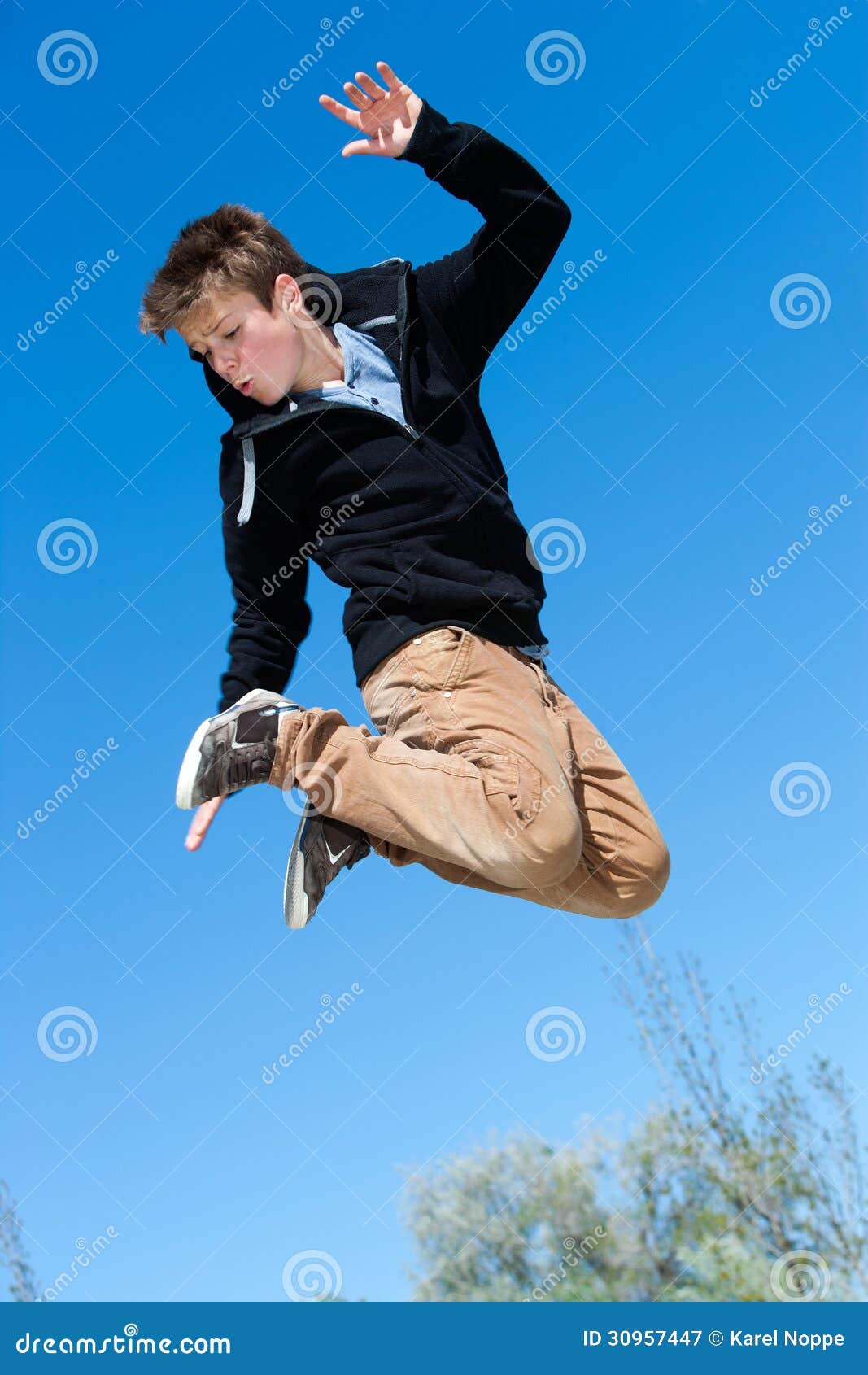 Energetic boy jumping. stock image. Image of moving, cute - 30957447