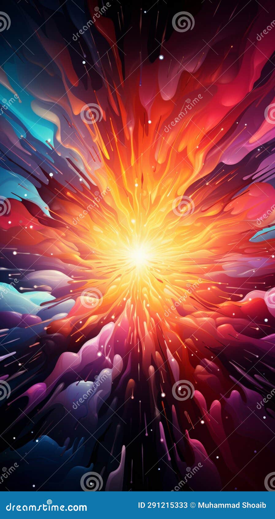 Energetic Burst Banner Flat Style Frame with Explosion and Copy Space ...