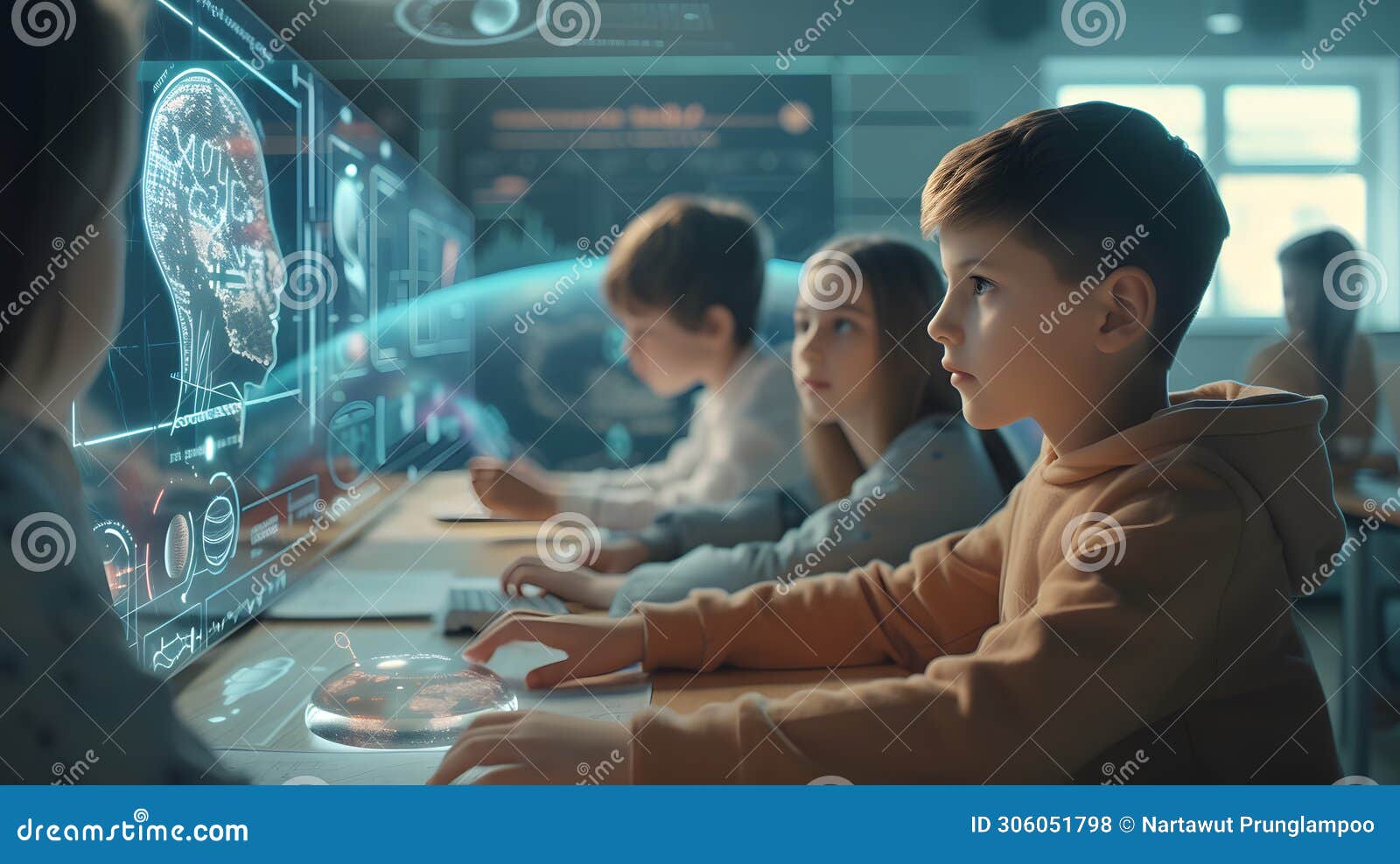 An Energetic Child Passionate about Learning in the Future World. in a ...