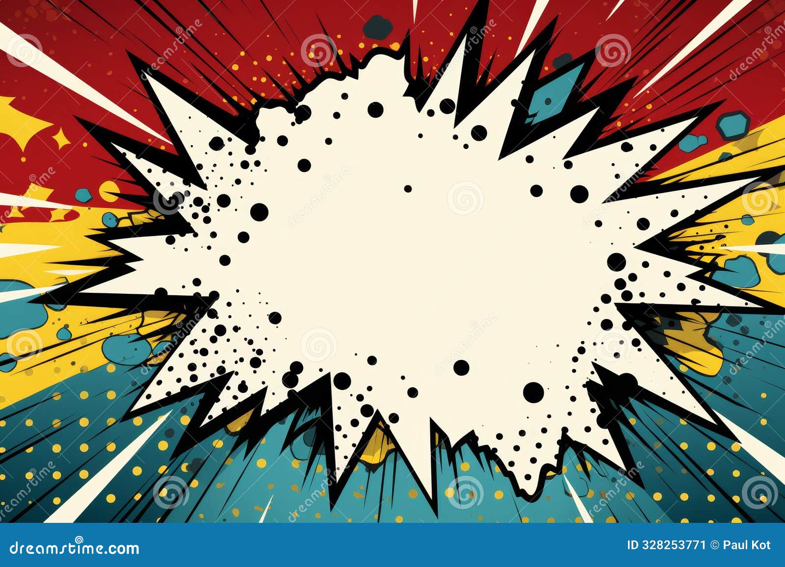 Energetic and Colorful Abstract Comic Background Template with Vibrant ...